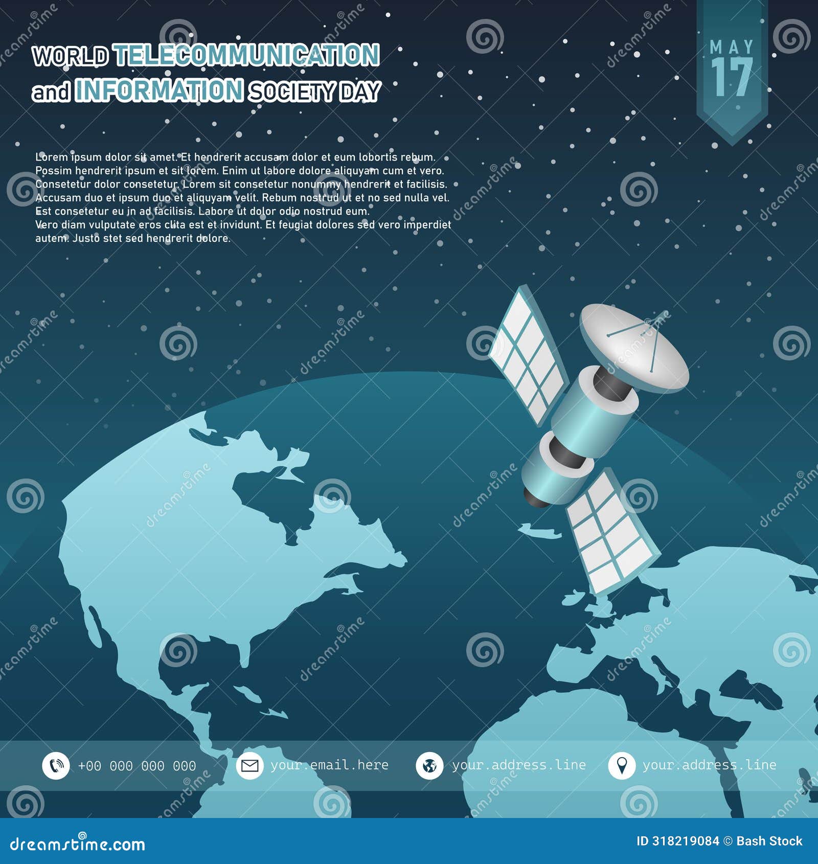 World Telecommunications Day. Square Illustration Of TV Or Radio ...