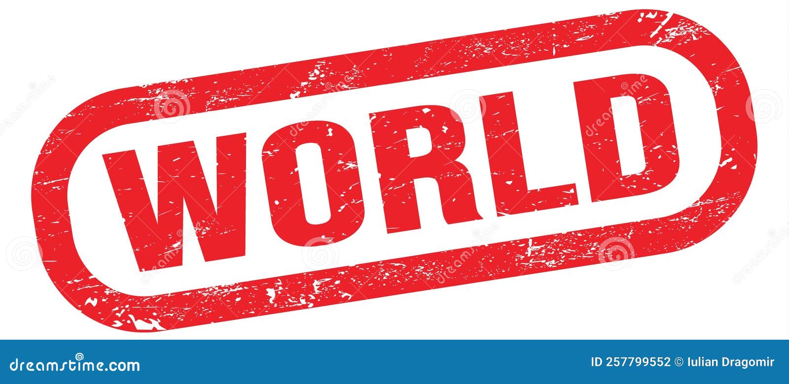 WORLD, Text on Red Rectangle Stamp Sign Stock Illustration ...