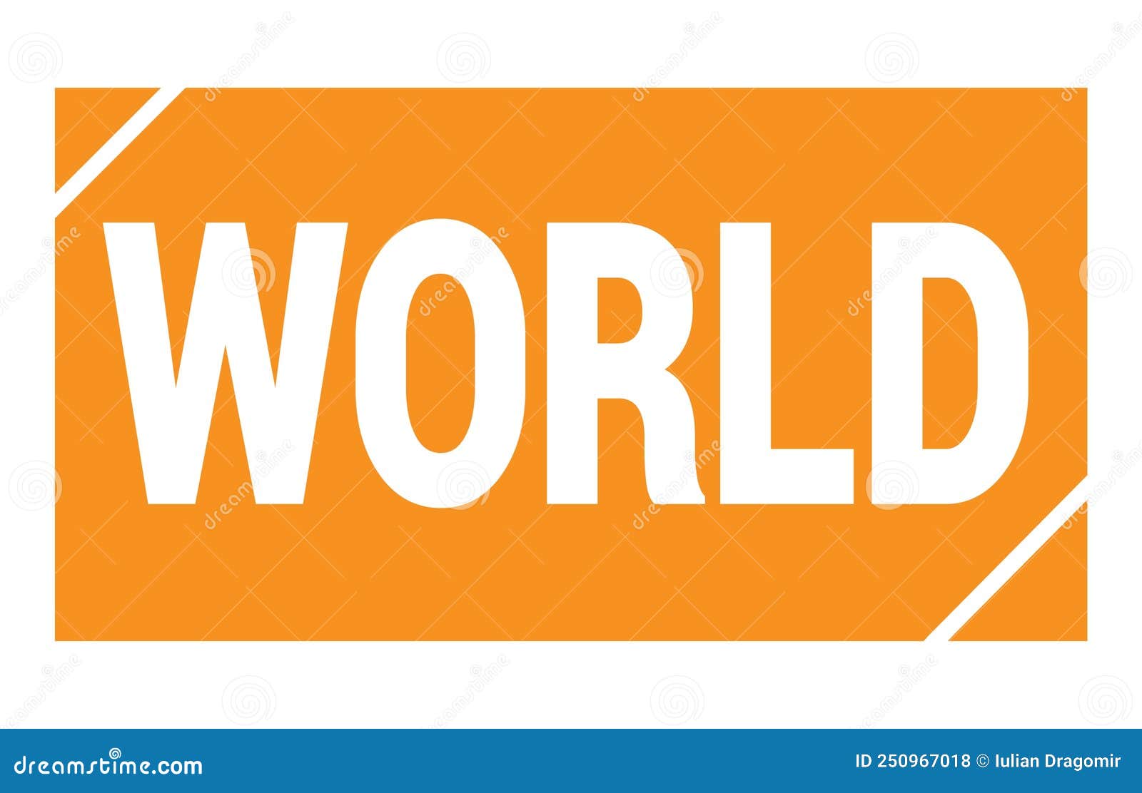 WORLD Text Written on Orange Stamp Sign Stock Illustration ...