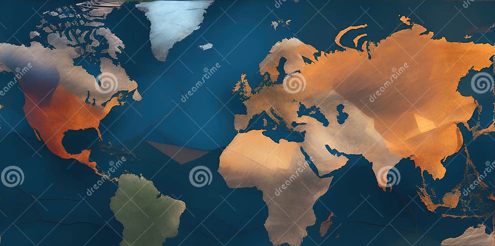 World Texture. Realistic and Detailed World Texture Stock Illustration ...