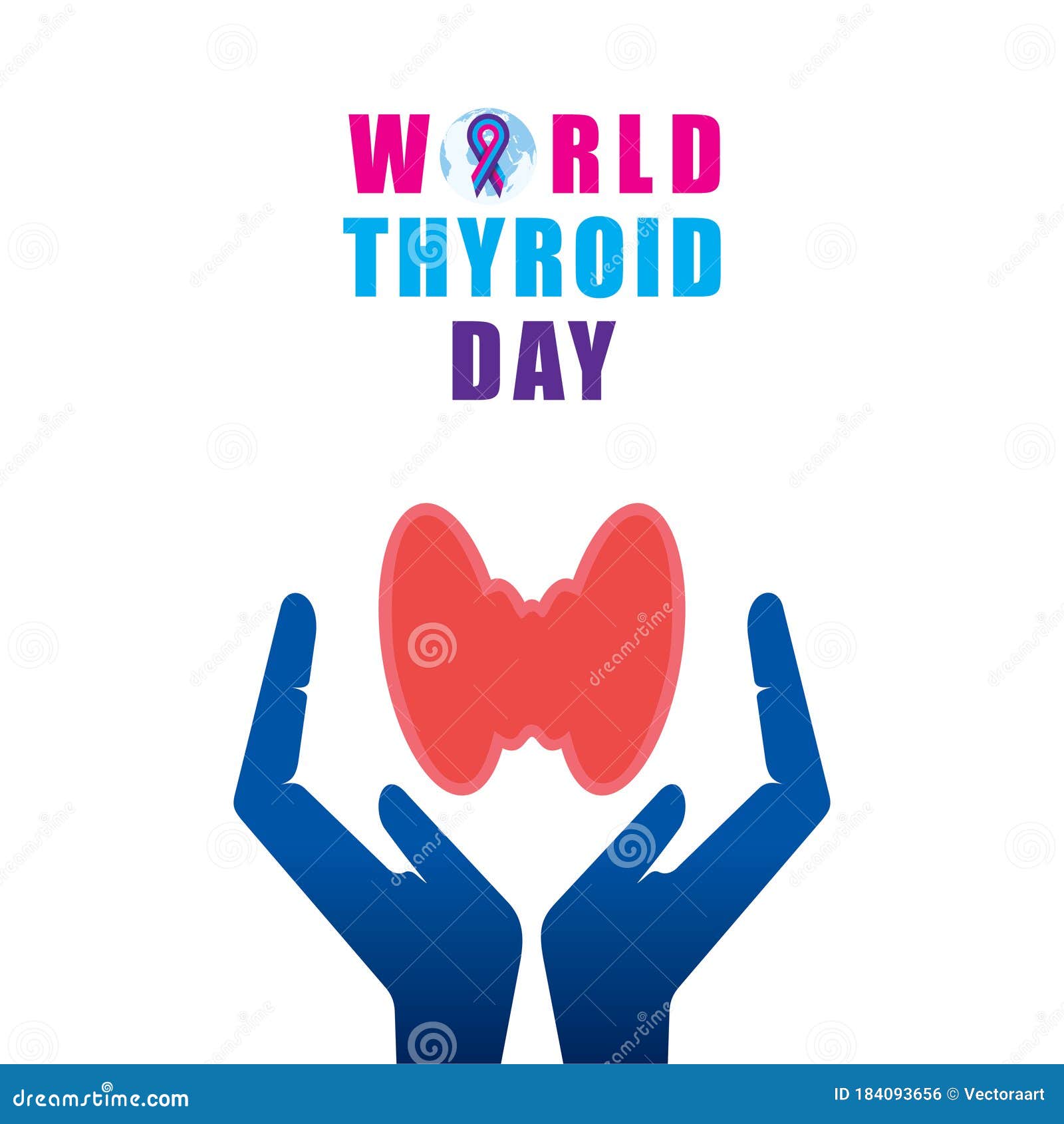 World Thyroid Day banner stock vector. Illustration of cyan - 184093656