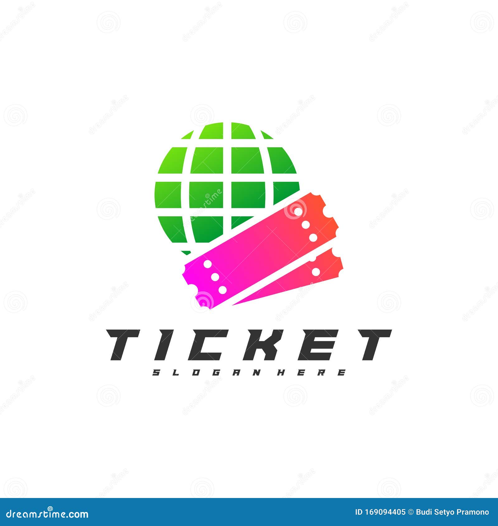 World Ticket Logo Design Concept Vector, Template, Creative Design ...