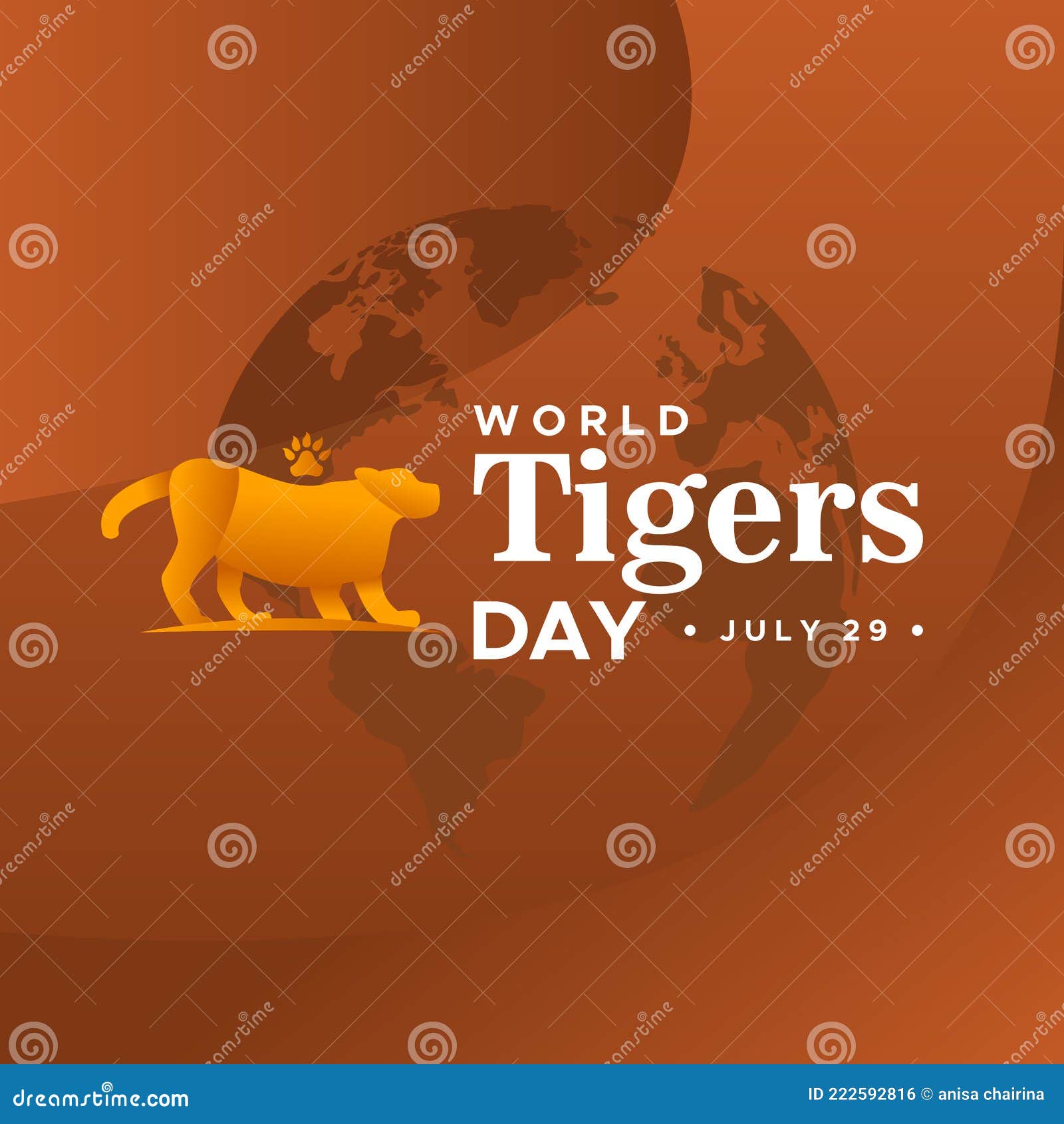 World Tiger Day Background Design Stock Vector - Illustration of symbol ...