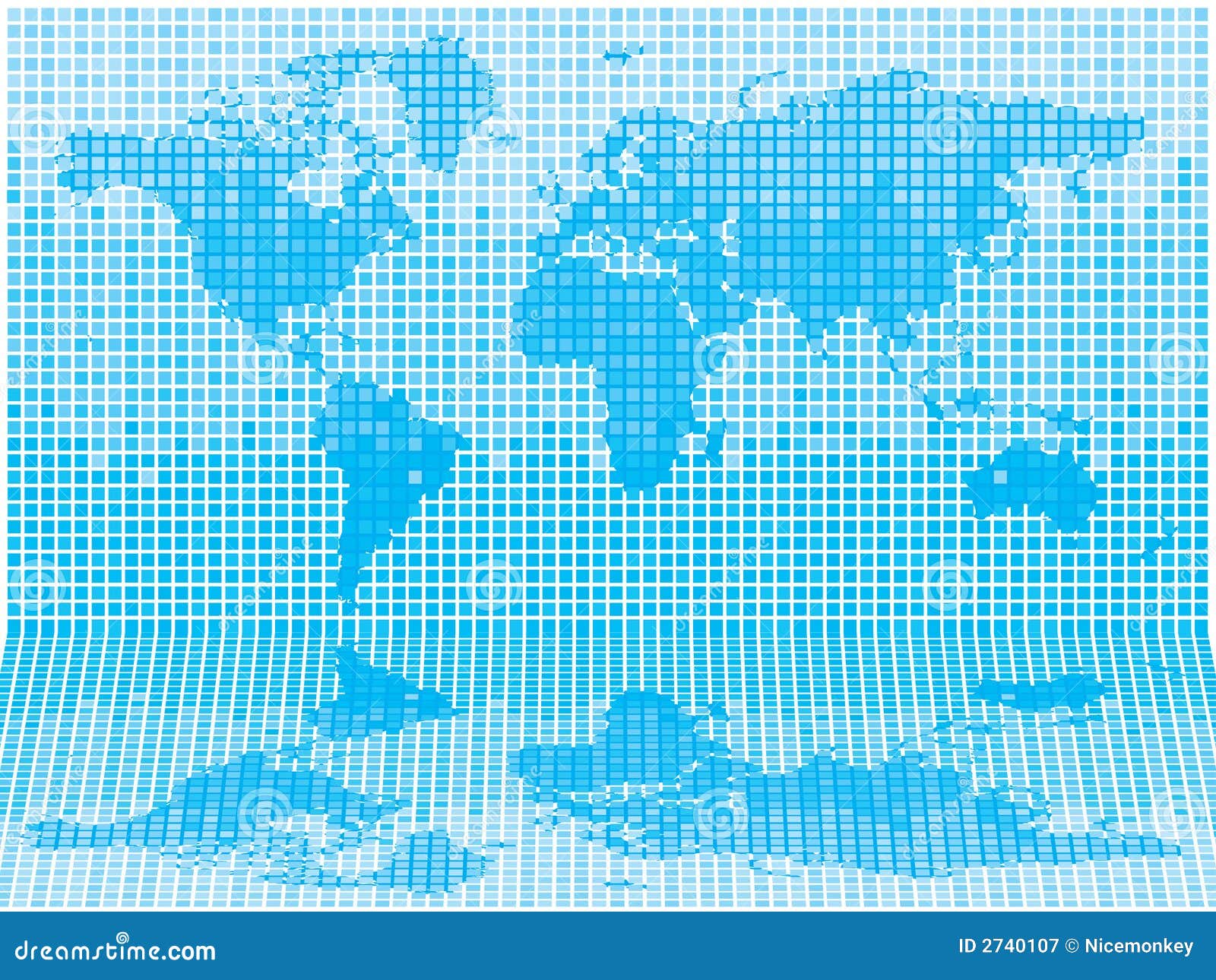 World Map Hex Tile Mosaic Vector Illustration | CartoonDealer.com ...