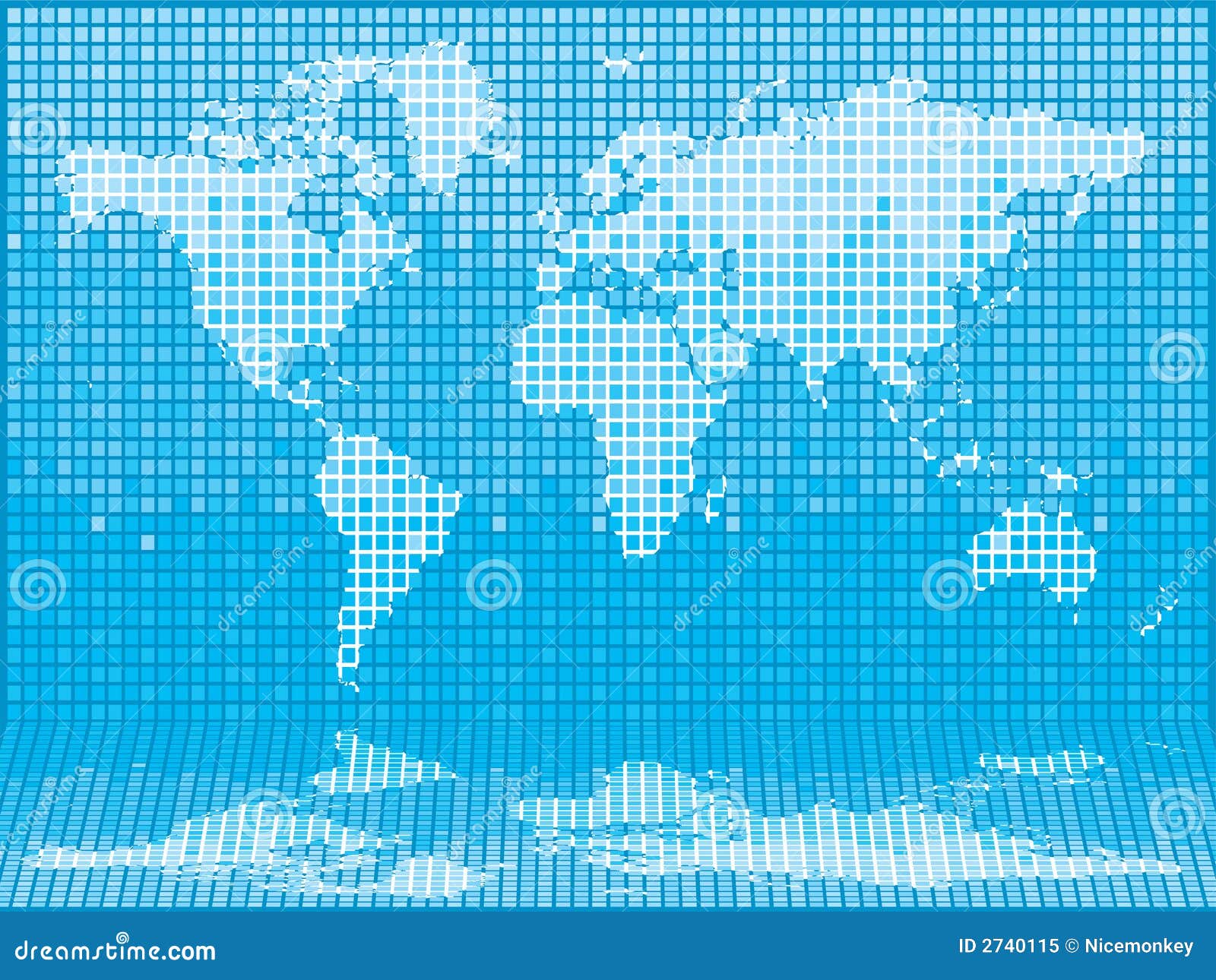 World Map Hex Tile Mosaic Vector Illustration | CartoonDealer.com ...