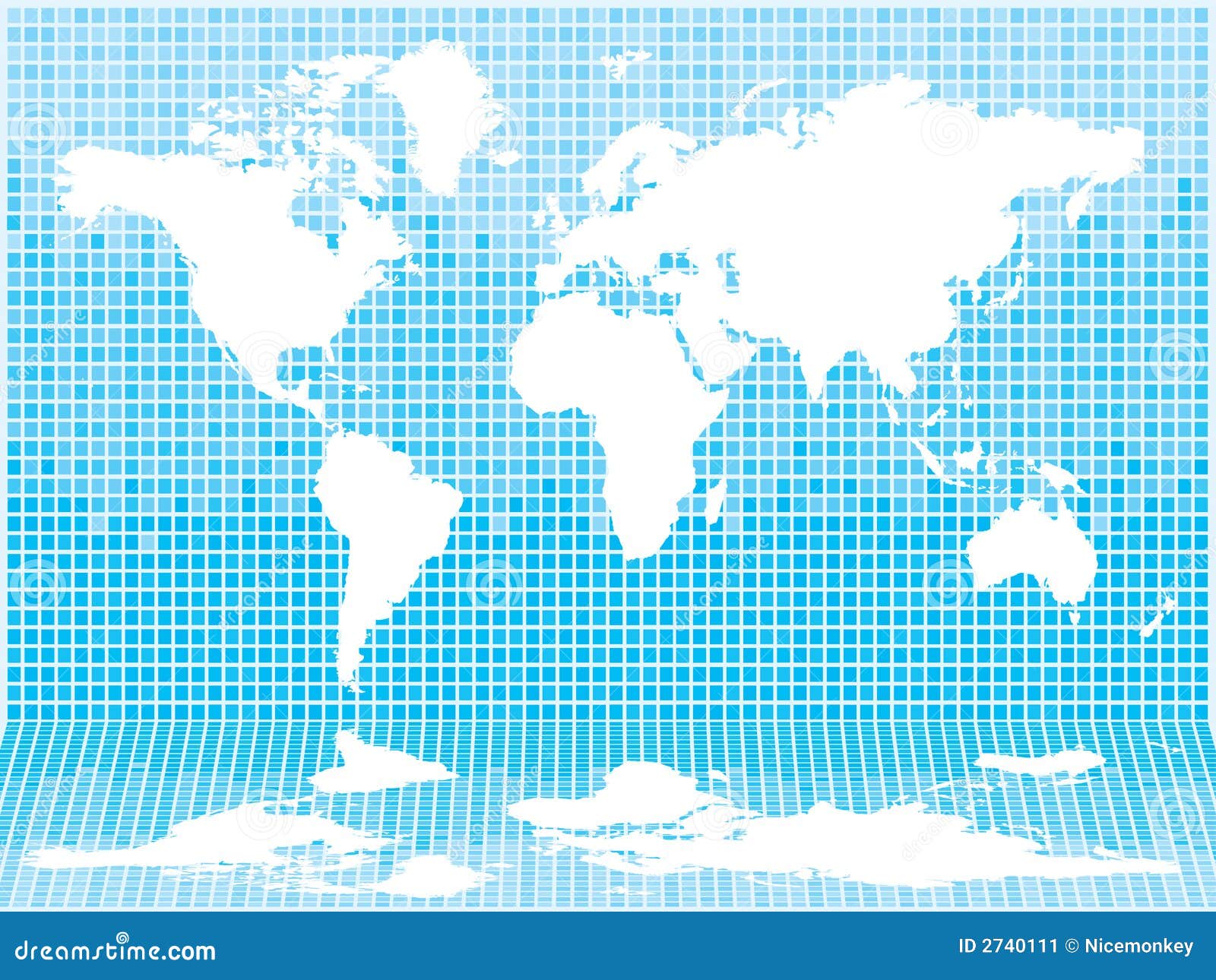 World Map Hex Tile Mosaic Vector Illustration | CartoonDealer.com ...