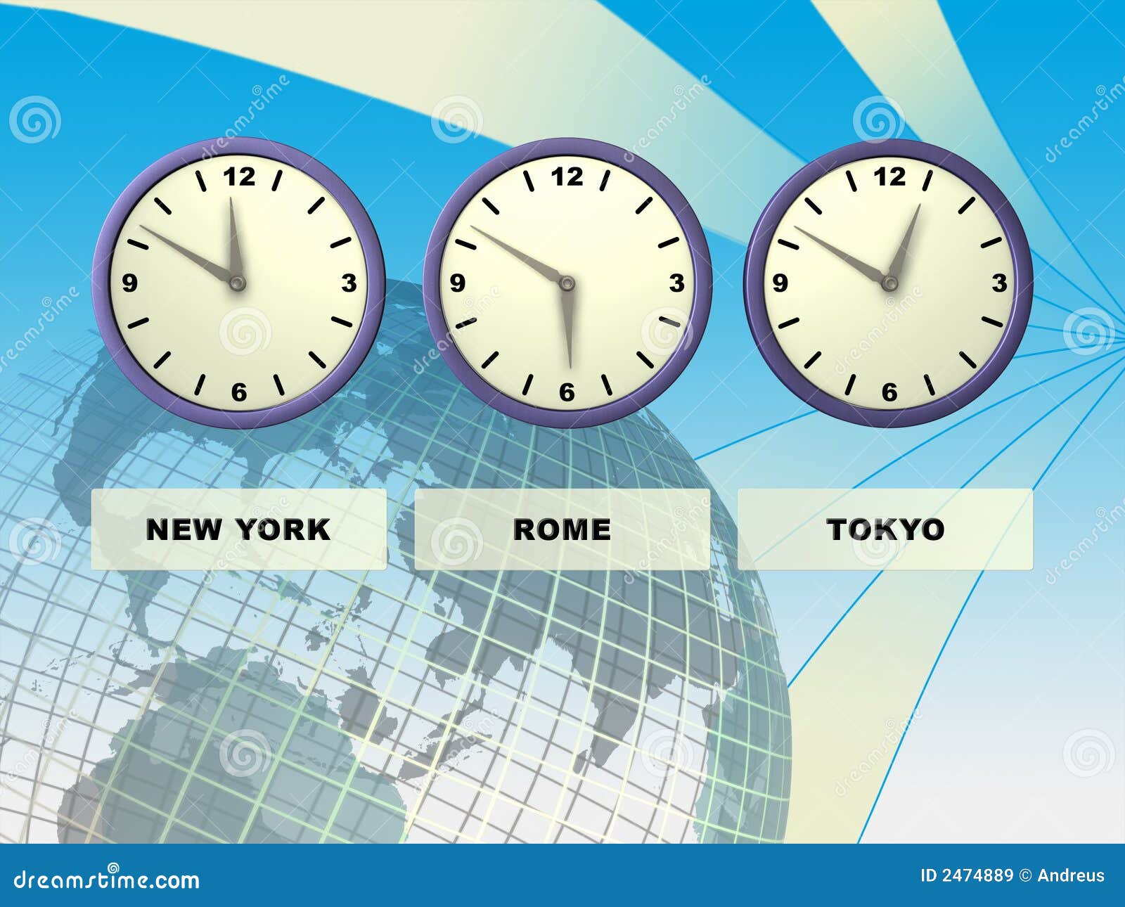 Atlas Time Zone Icon Outline Vector. Clock Map Stock Image ...