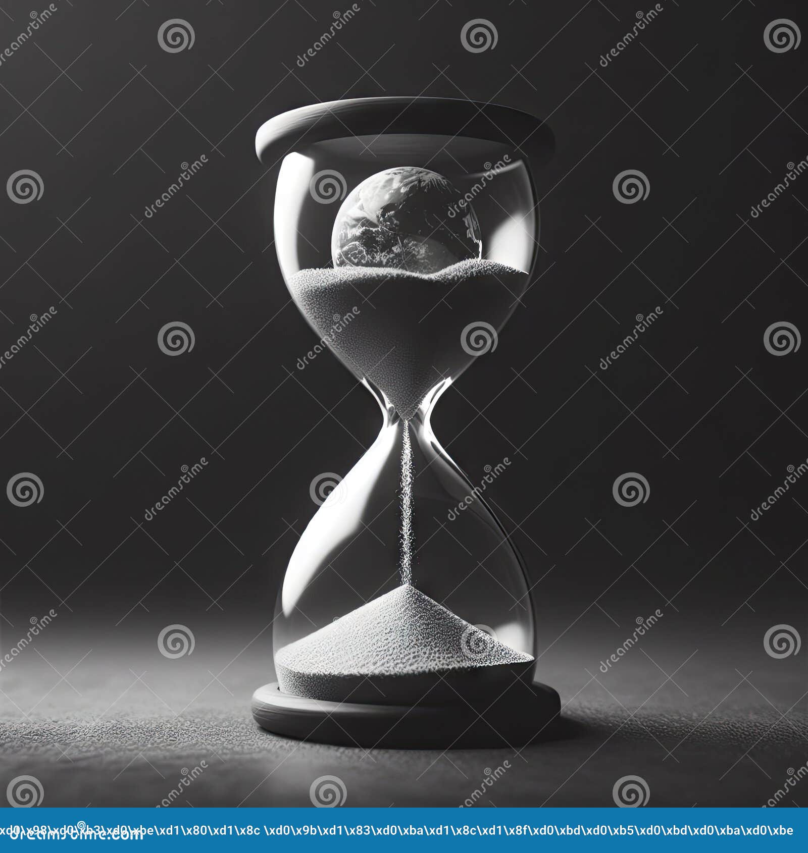 World Time Concept. Sand Watch with Earth Globe Stock Illustration ...
