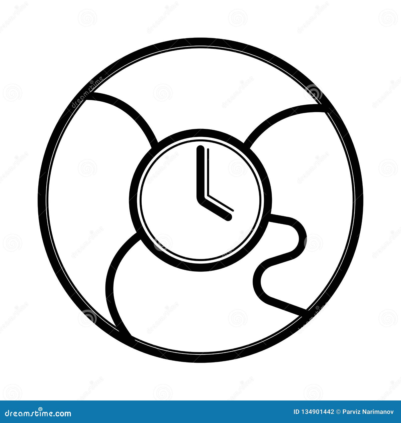 World time icon stock vector. Illustration of planet - 134901442