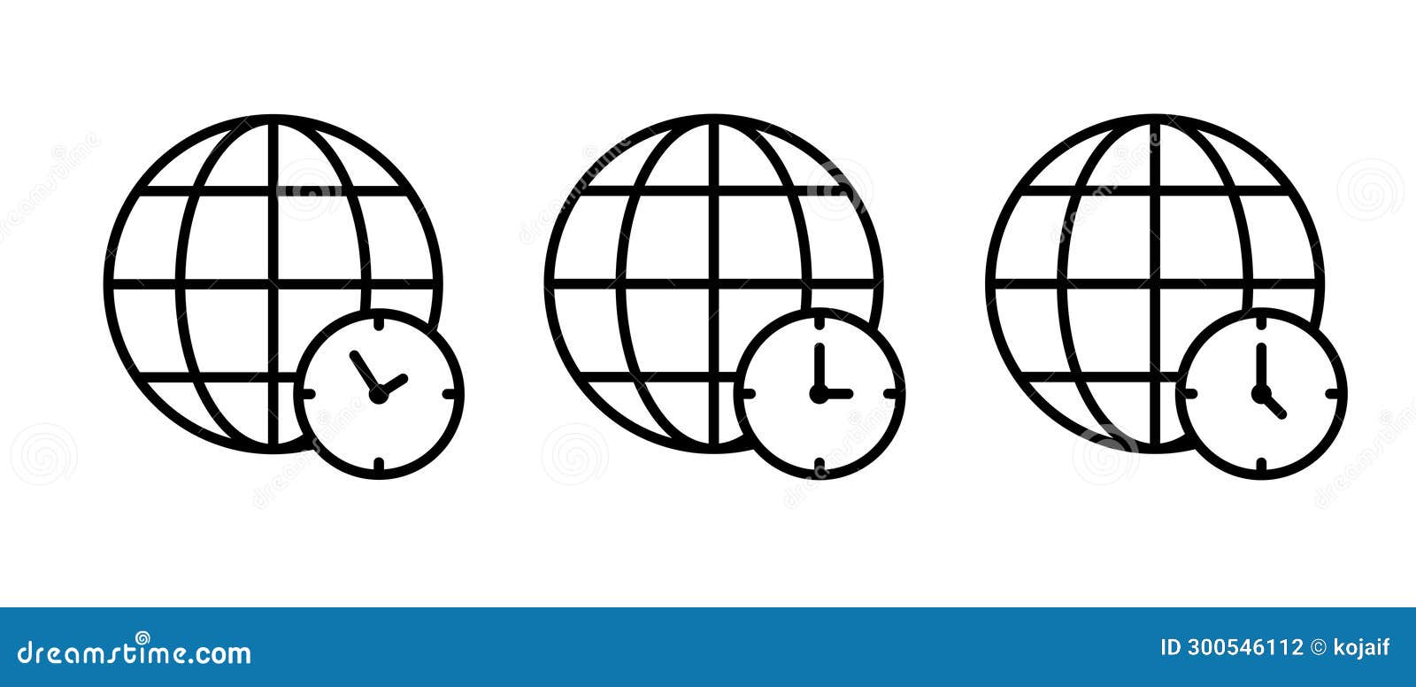 World Time Icon Vector Set. Time and Clock Symbol Stock Illustration ...