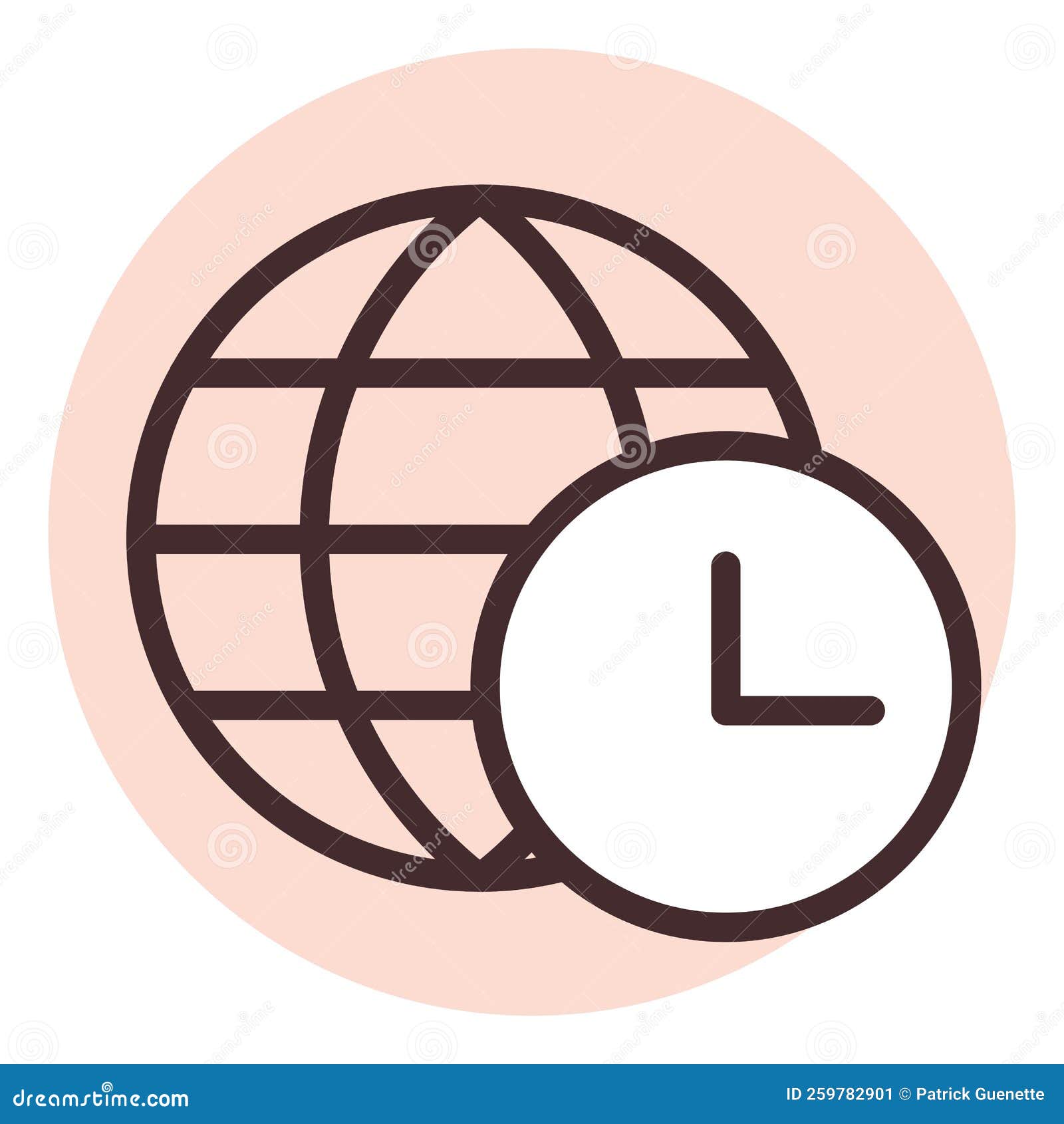 World time, icon stock vector. Illustration of circle - 259782901