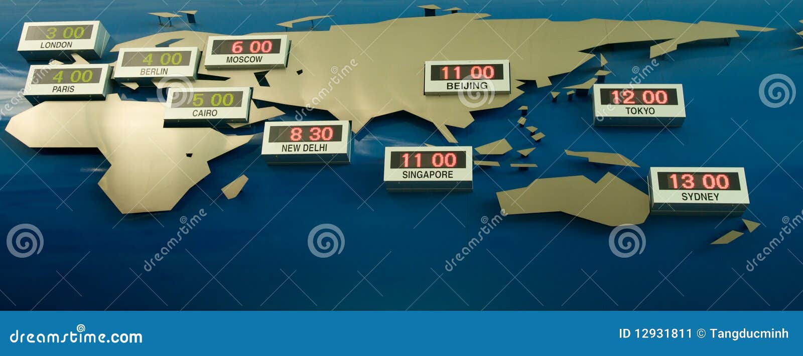 World Time Zones Map, And Political Map Of The World Cartoon Vector ...