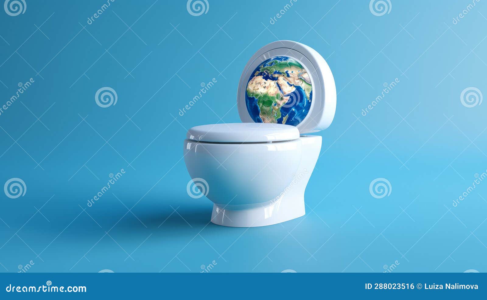 World Toilet Day Background, Copy Space. Toilet Bowl with a World Map ...