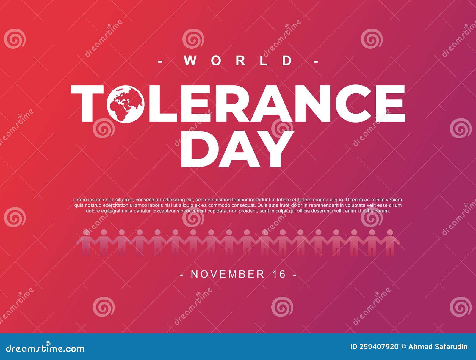 World Tolerance Day Background Isolated on Purple Background Stock ...