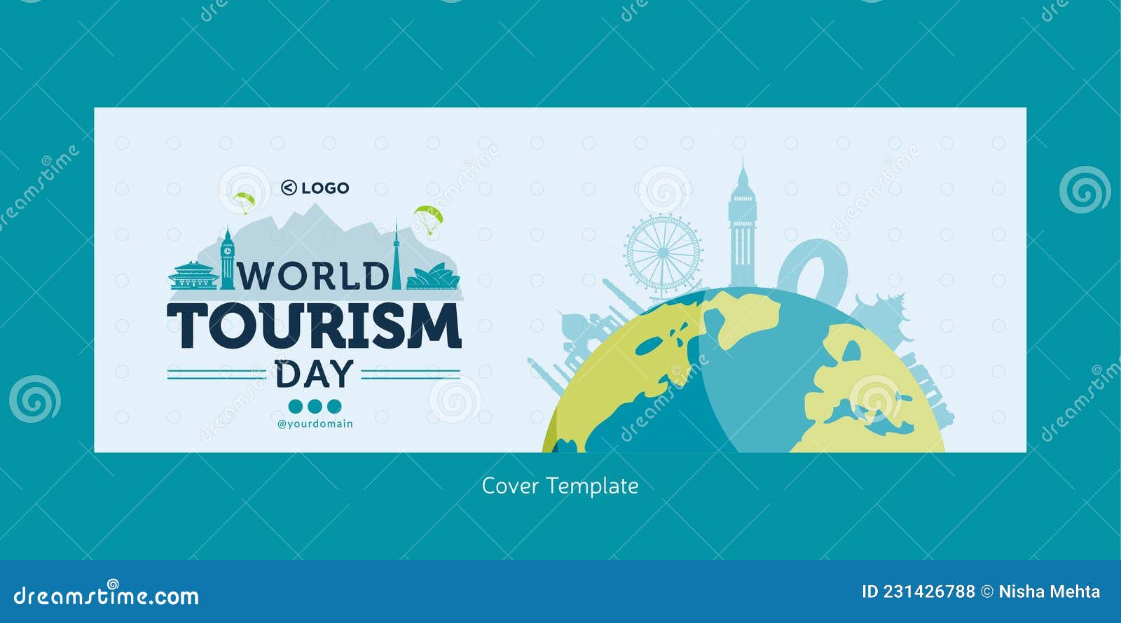 World Tourism Day Cover Page Design Stock Vector - Illustration of ...