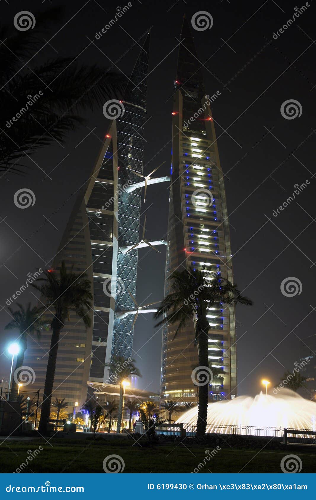 World Trade Center - Bahrain - Night Scene Editorial Image - Image of ...