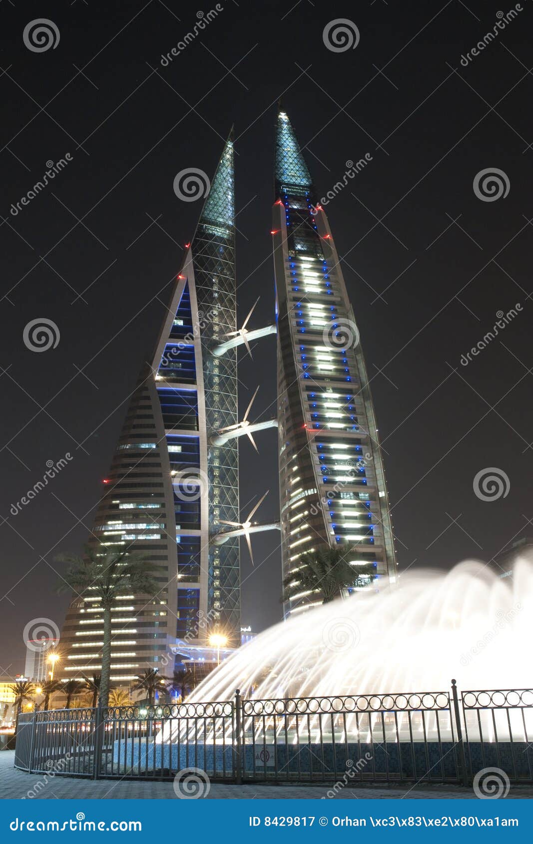 World Trade Center - Bahrain - Night Scene Editorial Photography ...