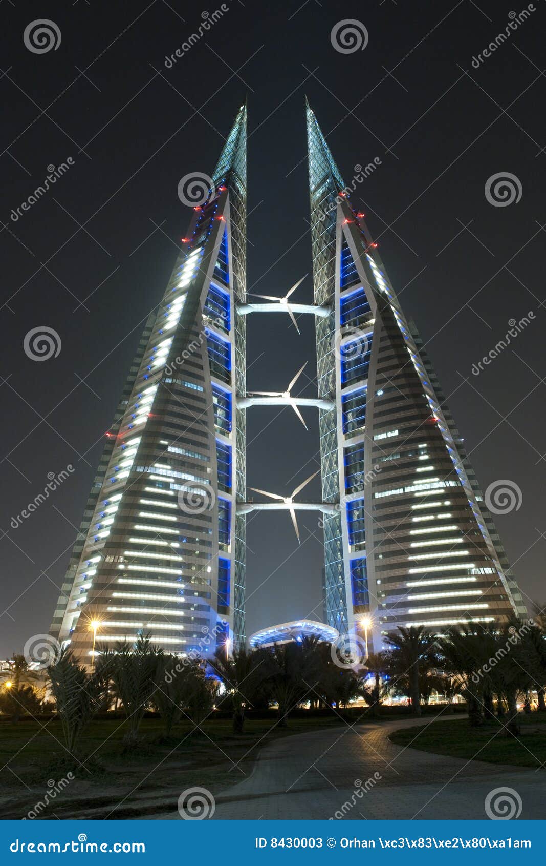 World Trade Center - Bahrain - Night Scene Editorial Stock Photo ...