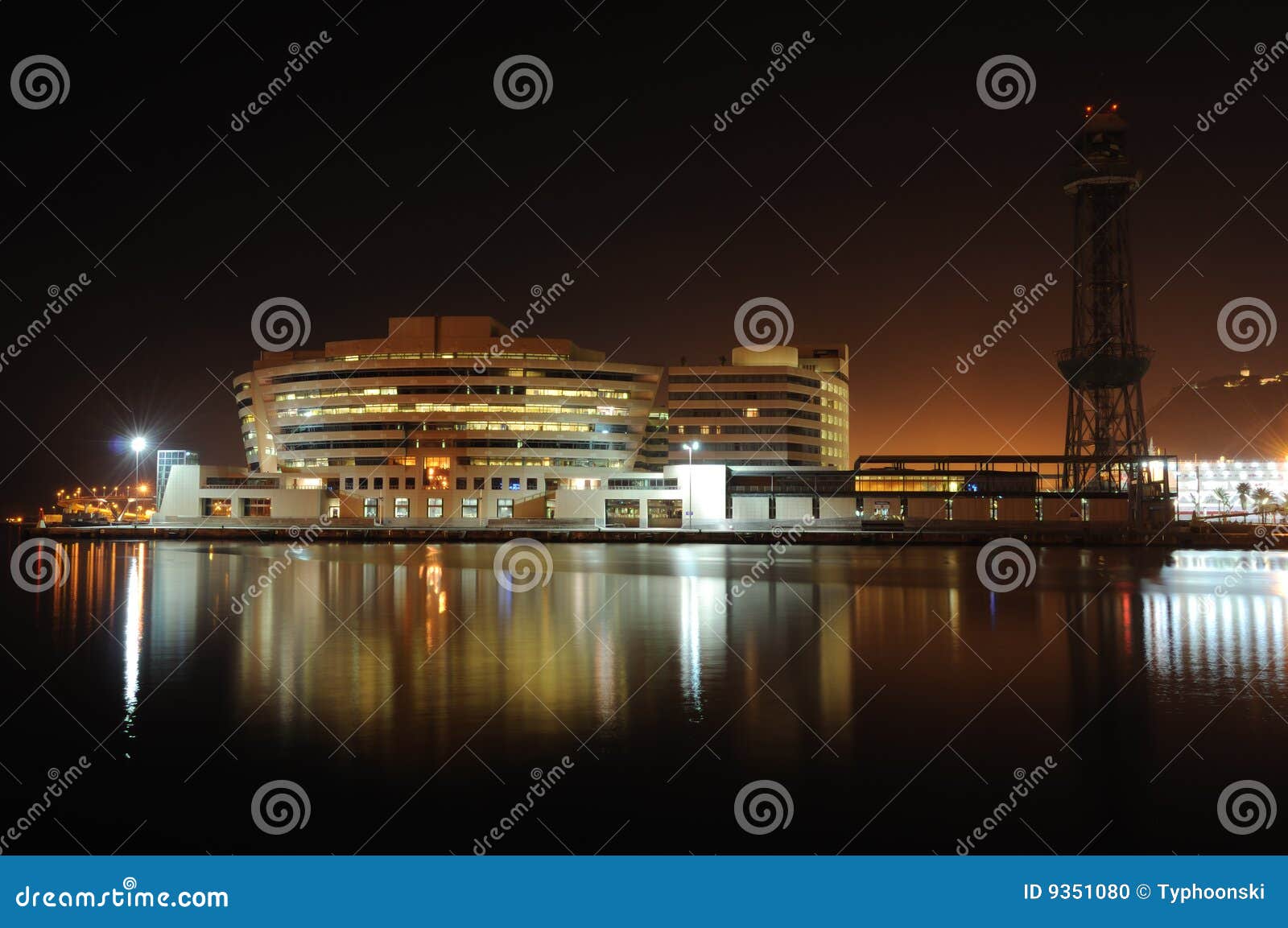 World Trade Center in Barcelona Stock Photo - Image of port, night: 9351080