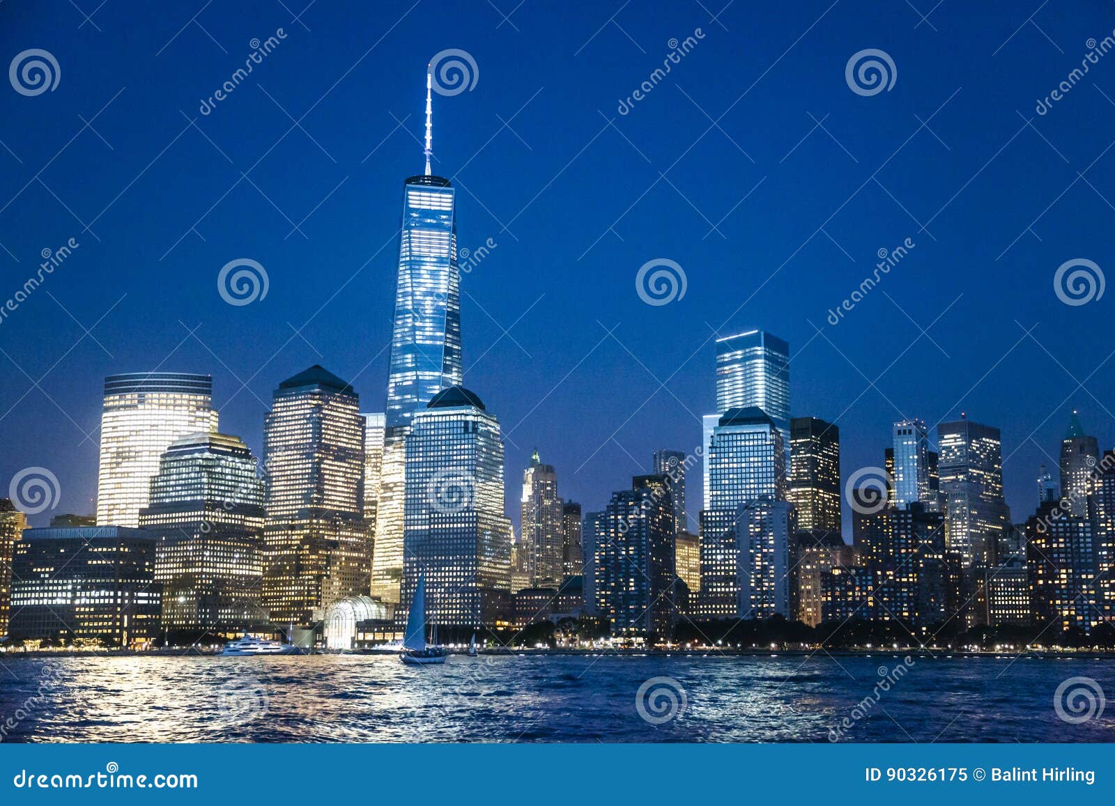 The World Trade Center at Night Stock Image - Image of hudson ...