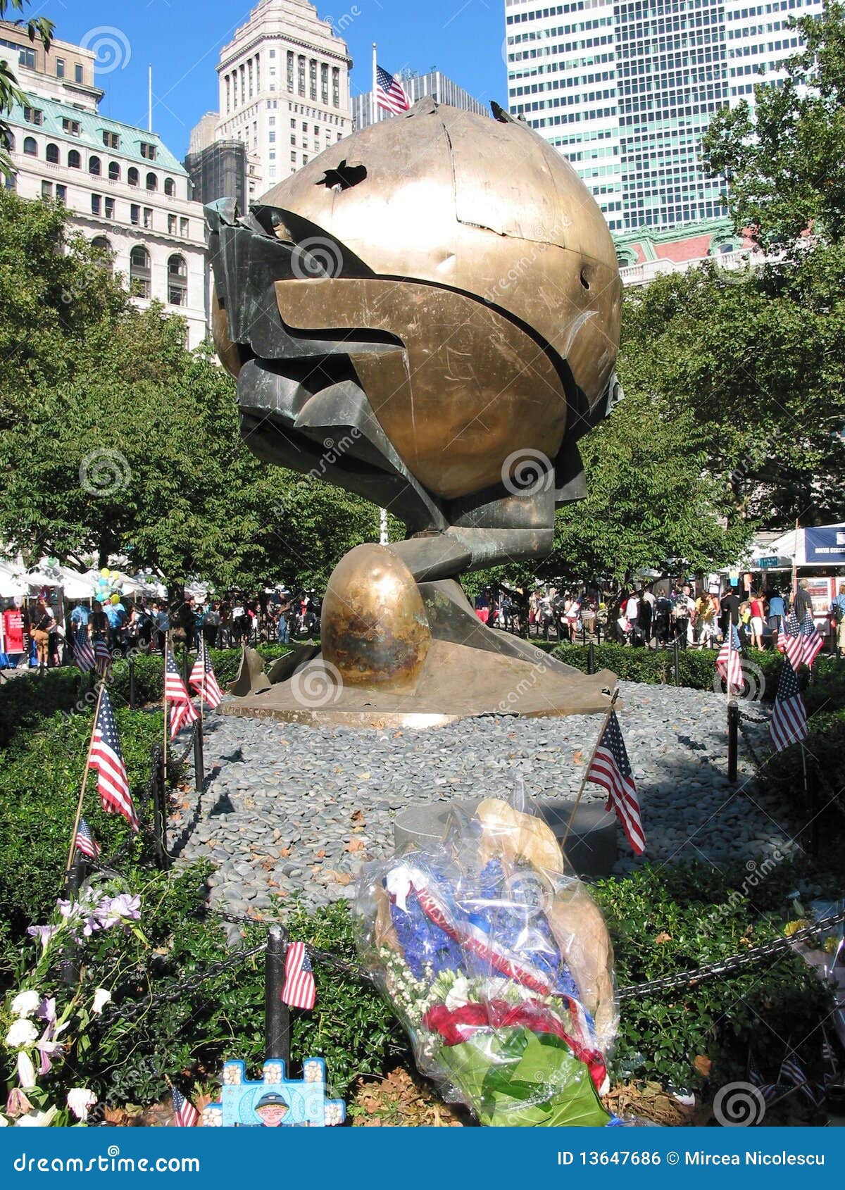 World Trade Center Sphere Memorial Editorial Photo - Image of battery ...