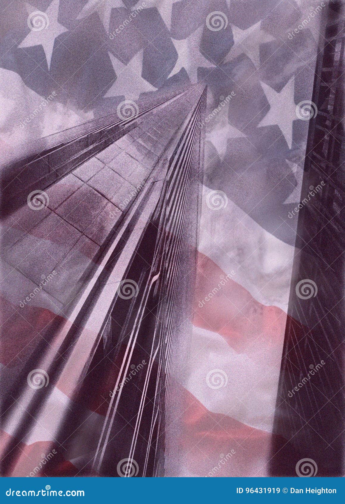 World Trade Center with American Flag Stock Illustration - Illustration ...