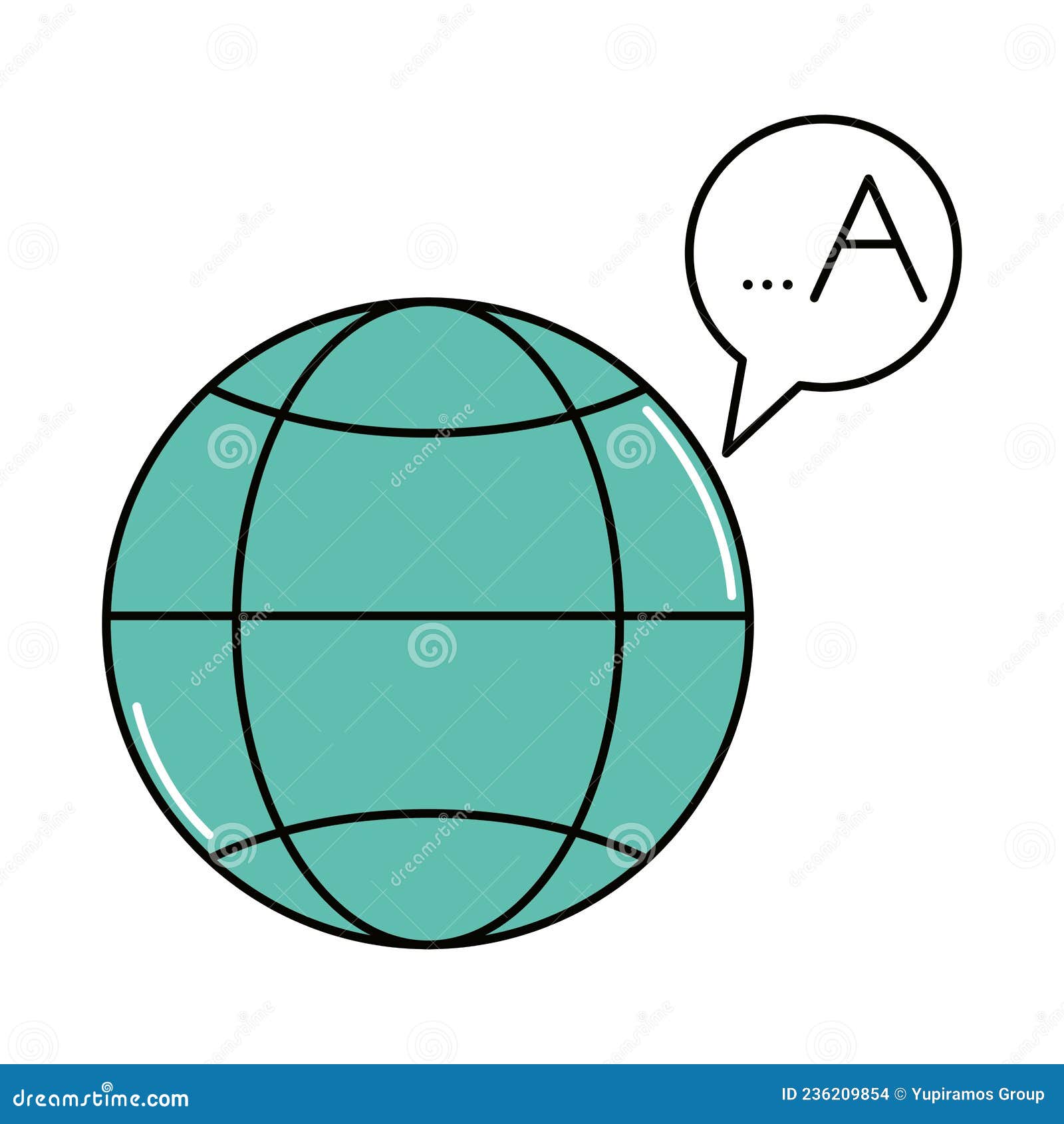 World with Translation Bubble Stock Vector - Illustration of flat ...