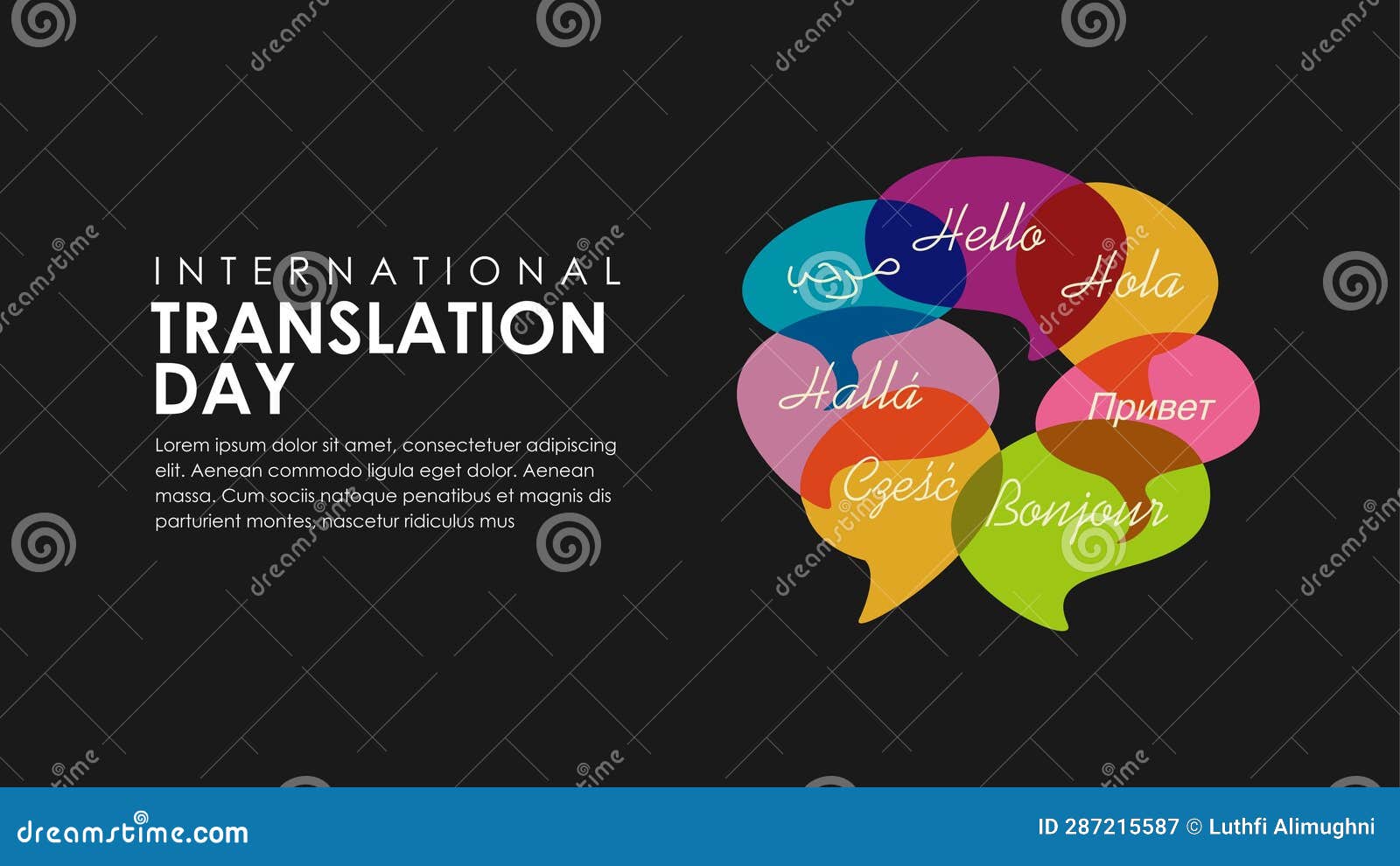World Translation Day Poster Template Vector Stock Illustration ...