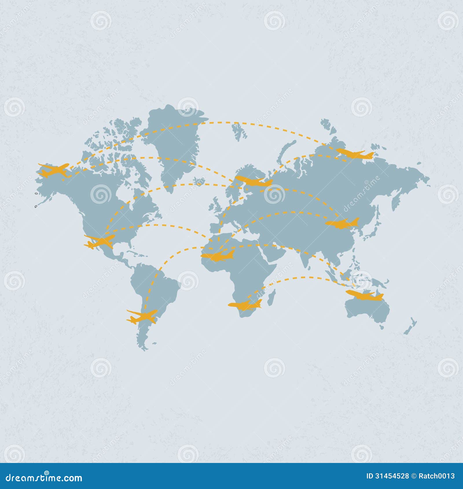 World Transportation Map with Airplanes Stock Illustration ...