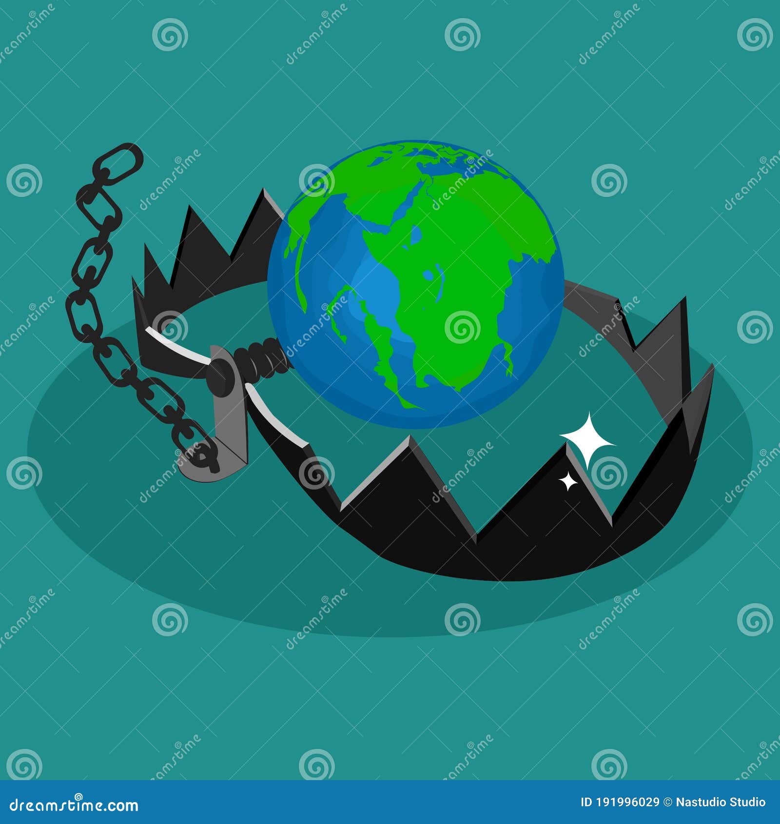 The World and Trap. the World is Trapped. Concept of Environmental ...