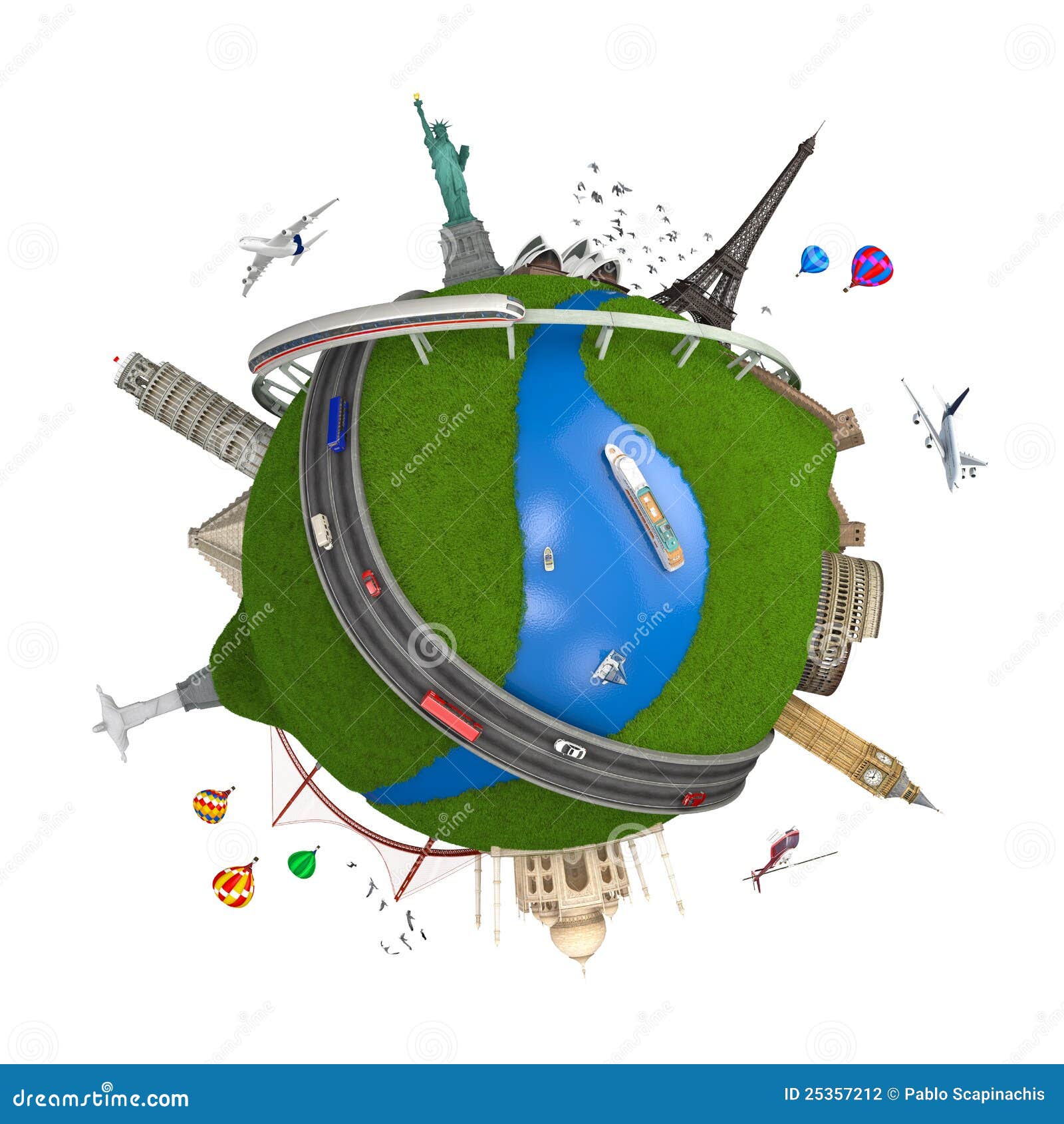 World Travel Globe Concept Isolated Stock Illustration - Illustration ...
