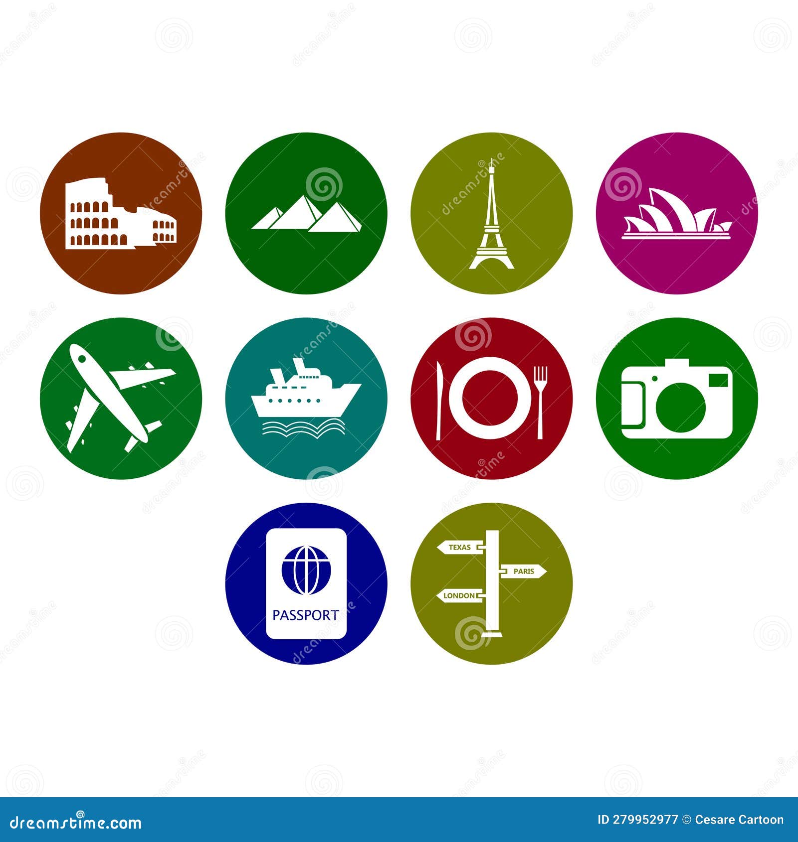 World travel icon set editorial photography. Illustration of airplane ...