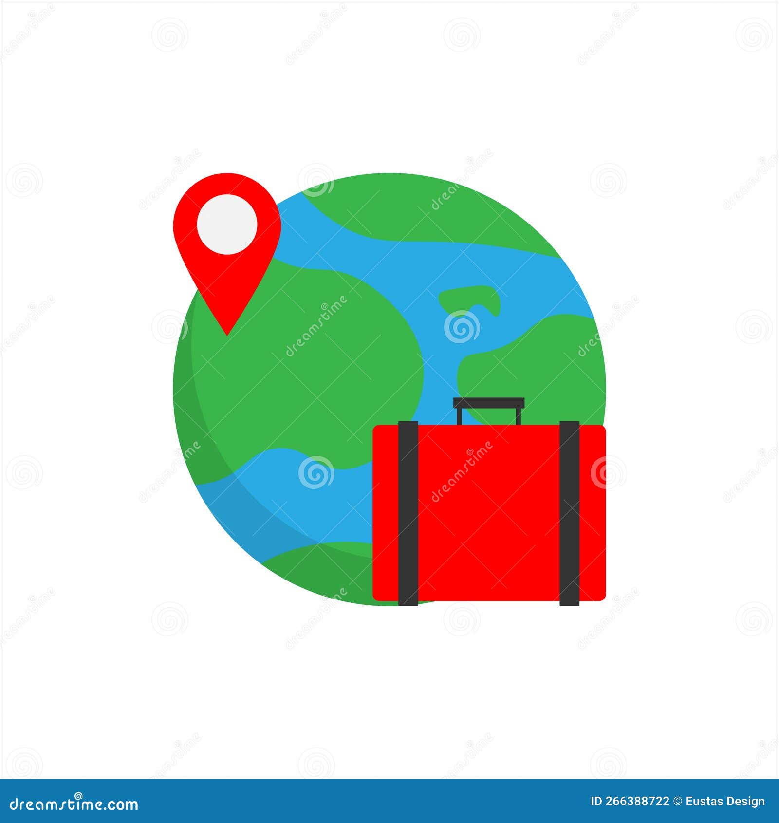 World Travel Icon Shape stock vector. Illustration of text - 266388722