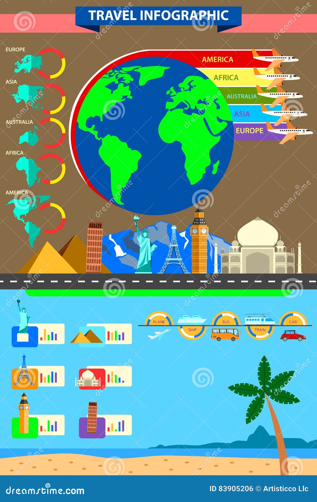 World Travel Infographic stock vector. Illustration of tourist - 83905206
