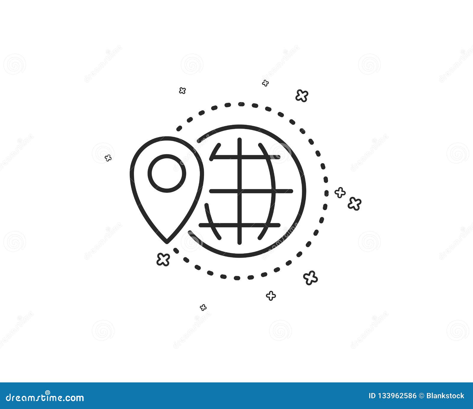 World Travel Line Icon. Trip Globe Sign. Vector Stock Vector ...