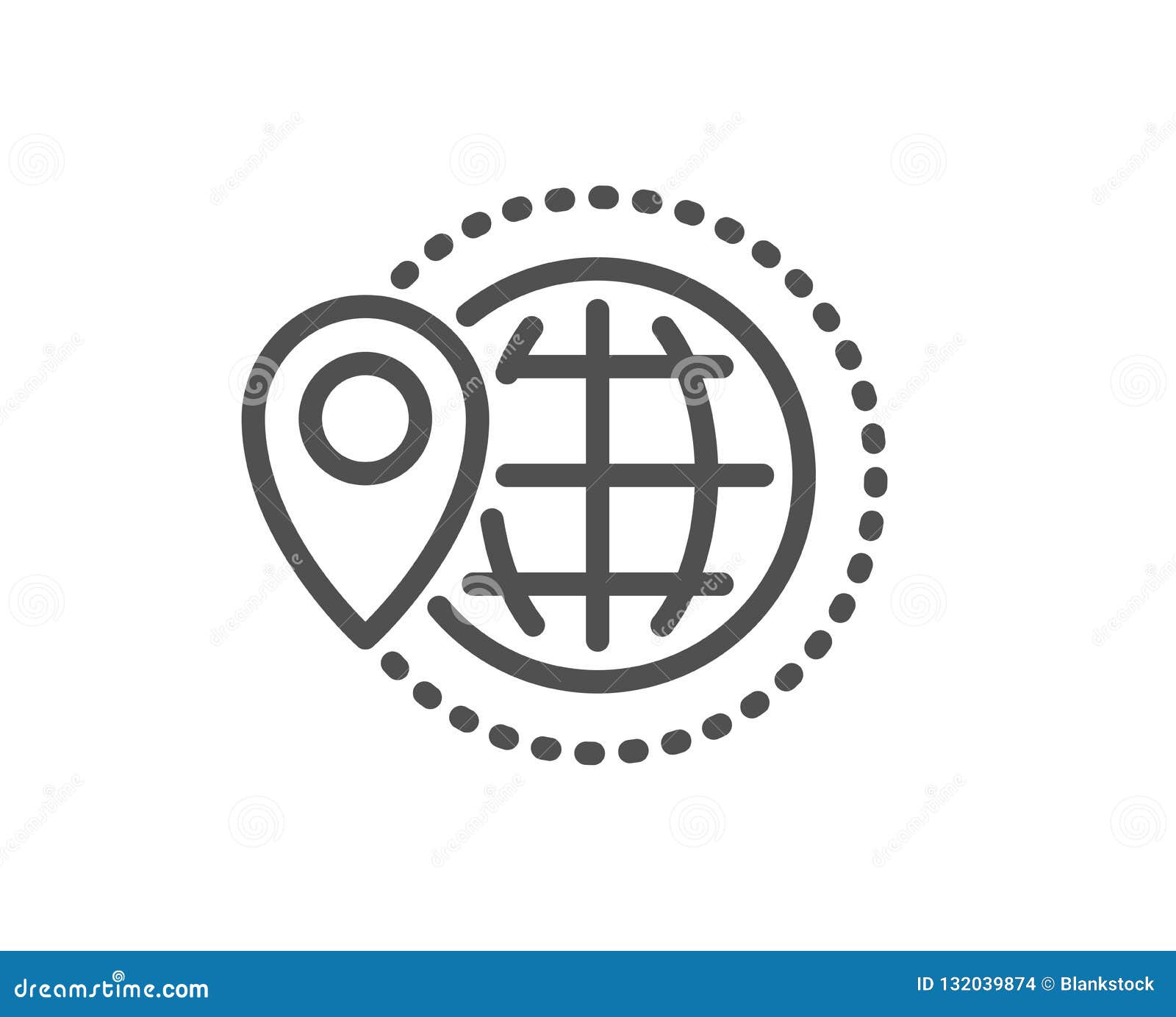 World Travel Line Icon. Trip Globe Sign. Vector Stock Vector ...