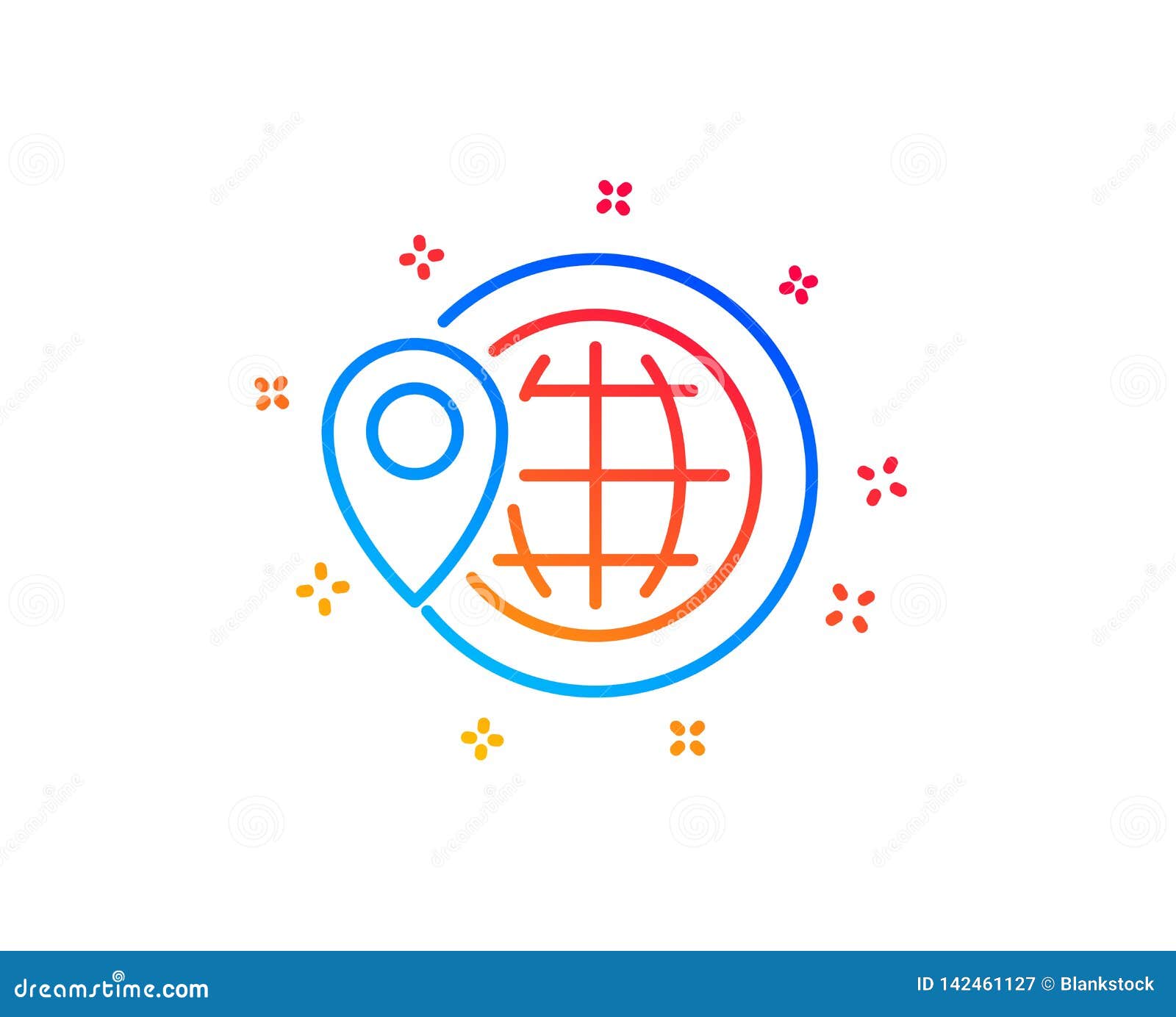 World Travel Line Icon. Trip Globe Sign. Vector Stock Vector ...