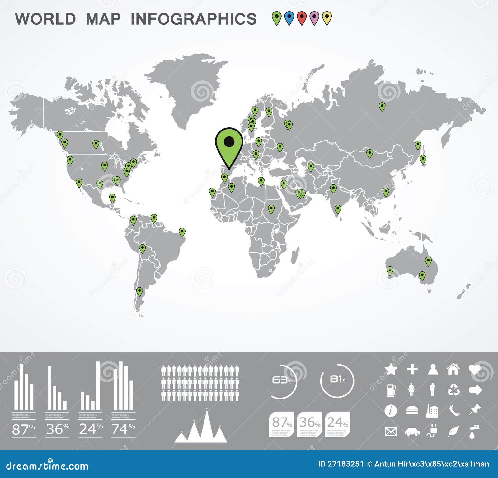 Information Graphics Line Icons Collection. Ata Visualization, Charts ...