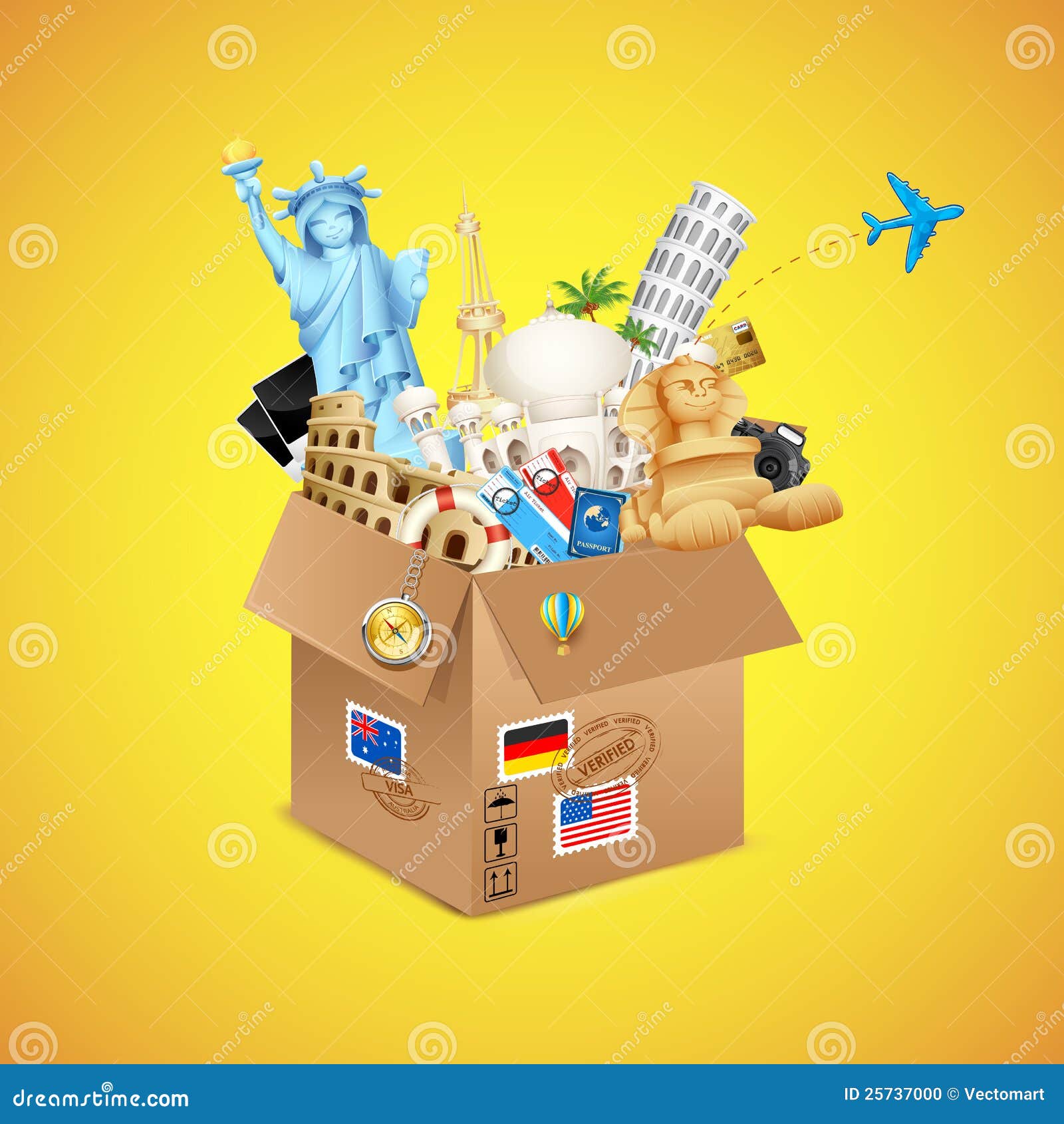 World Travel Package stock vector. Illustration of liberty - 25737000