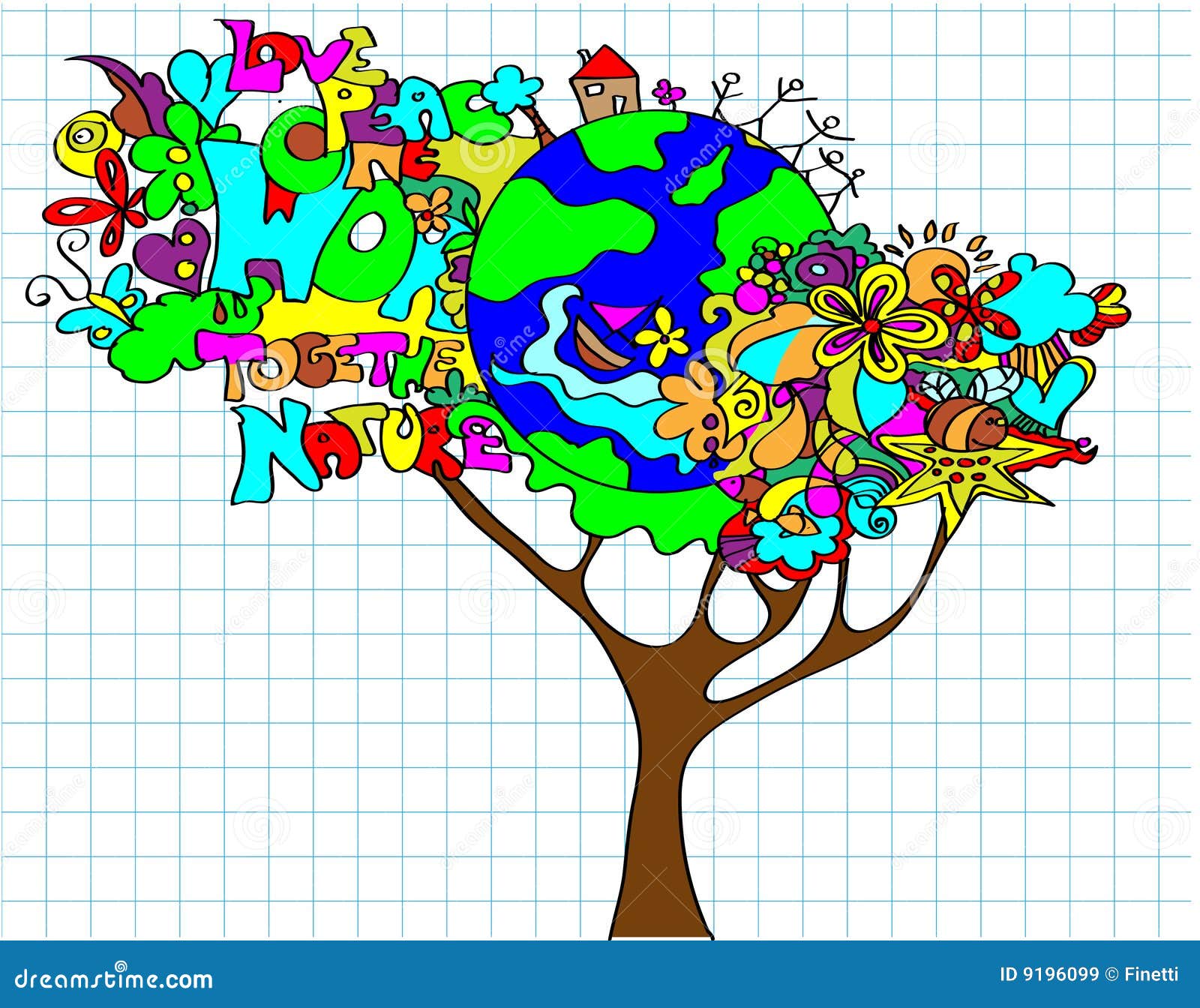 World tree stock vector. Illustration of life, doodle - 9196099