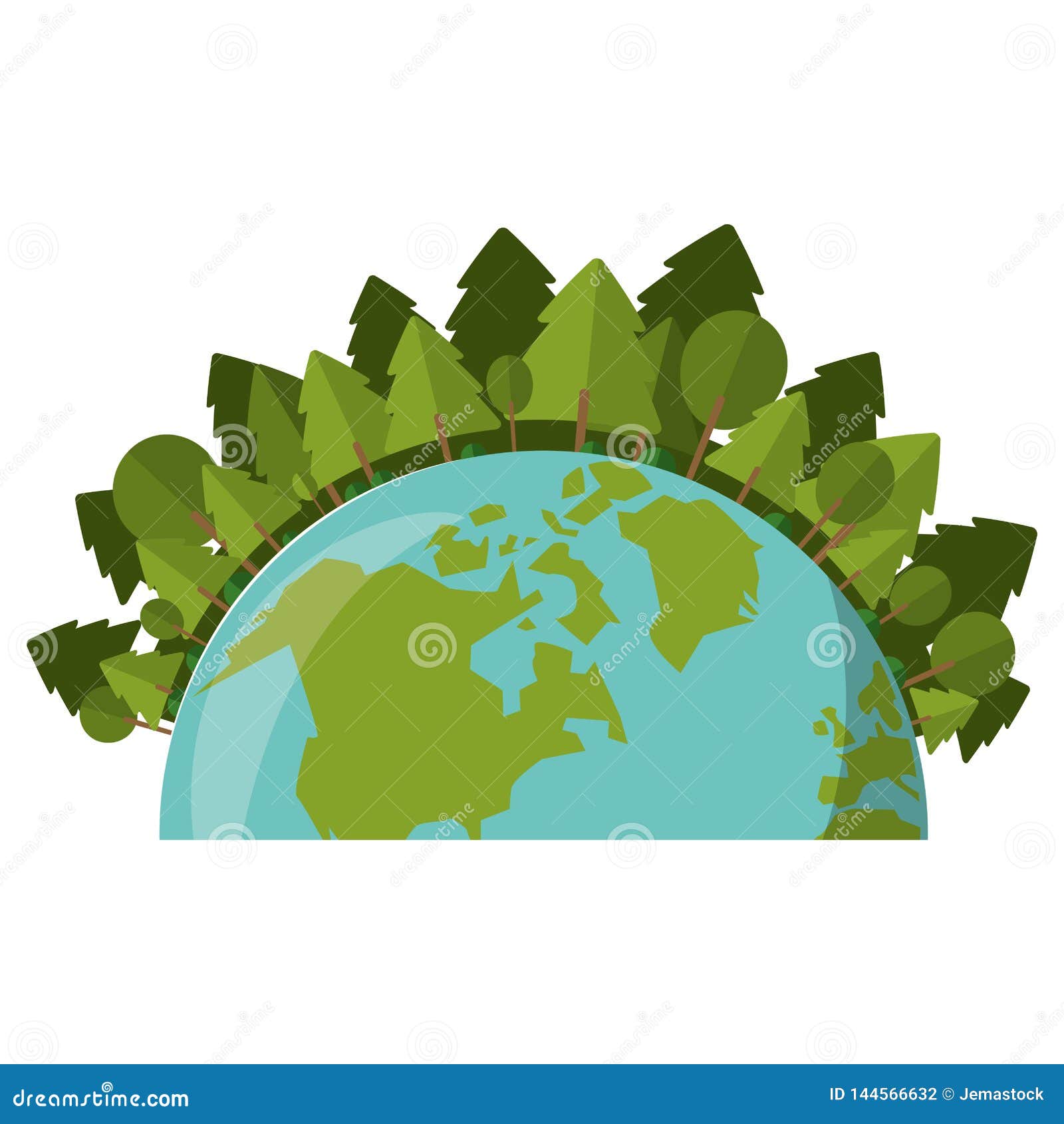 World with Trees Forest Cartoon Stock Vector - Illustration of nature ...