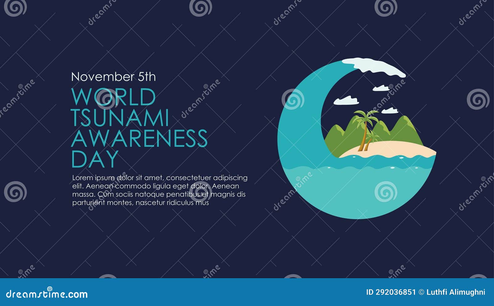 World Tsunami Awareness Day Banner Template Vector Stock Vector ...