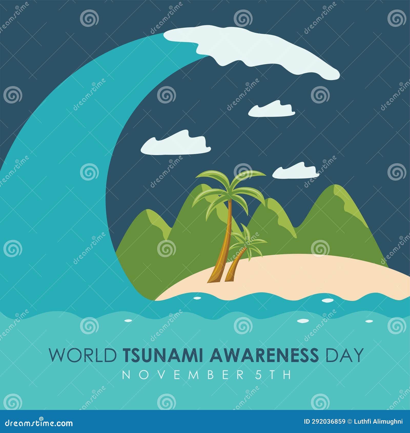 World Tsunami Awareness Day Poster Template Stock Illustration ...