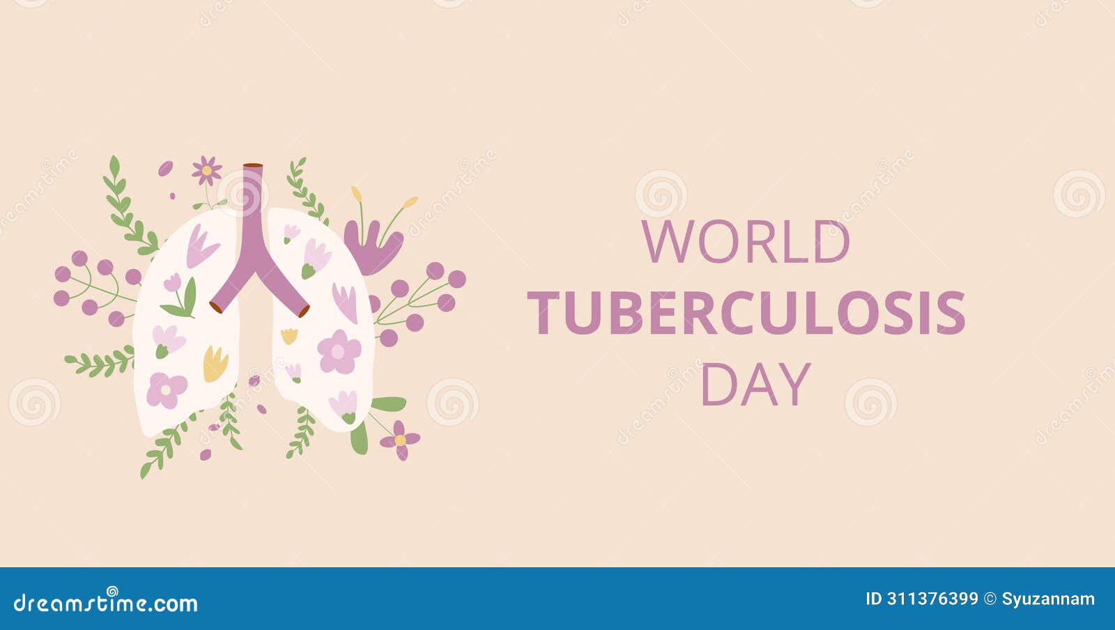 World Tuberculosis Day Banner Template. Awareness about Disease Stock ...