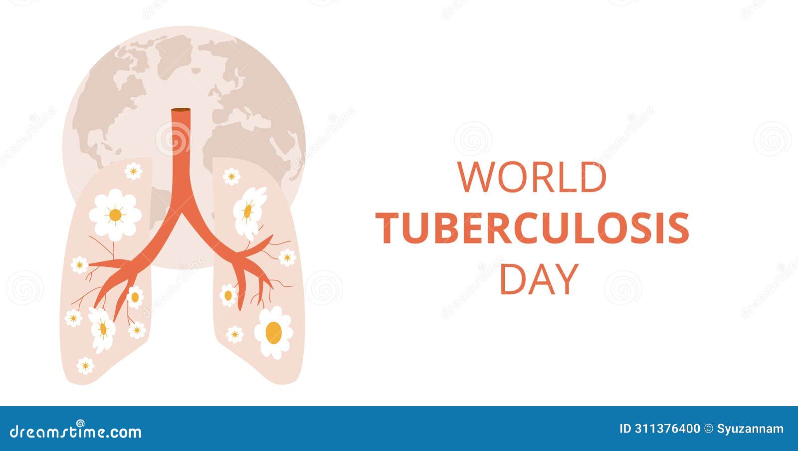 World Tuberculosis Day Banner Template. Awareness about Disease Stock ...