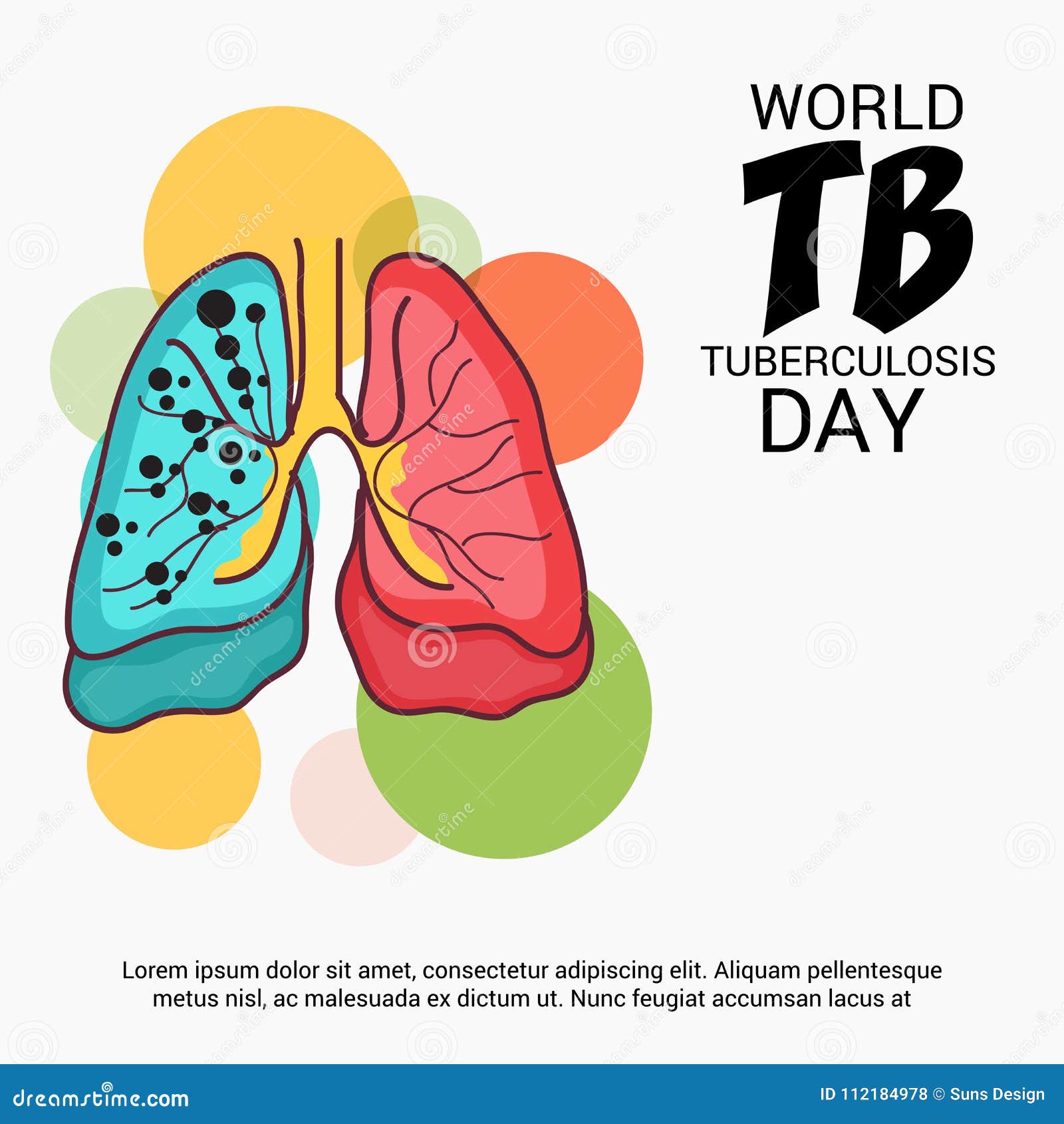 World Tuberculosis Day Awareness Poster. TB Awareness Sign. Human Lung ...