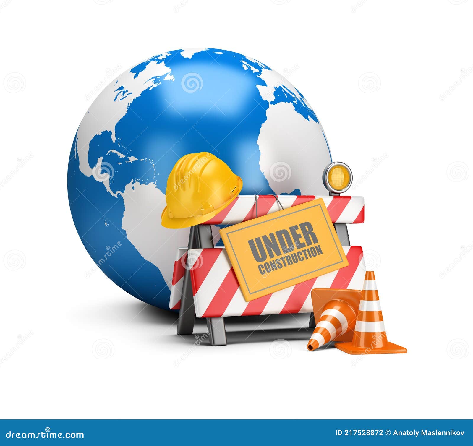 World is Under Construction Stock Illustration - Illustration of earth ...