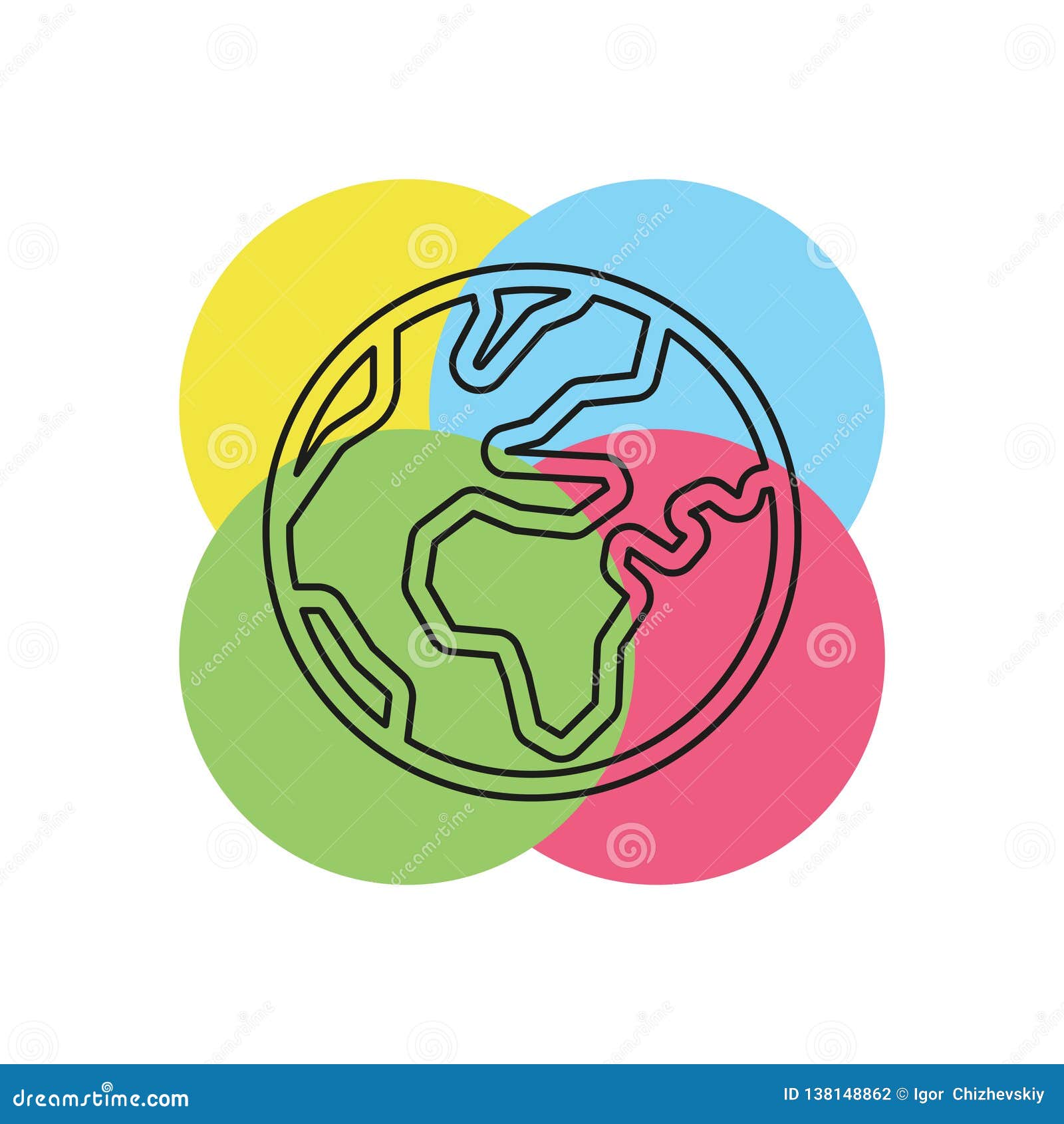 World vector icon stock illustration. Illustration of sign - 138148862