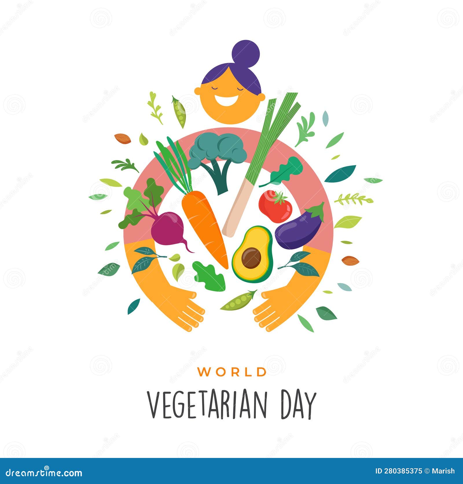 World Vegetarian Day, Concept Design and Illustration Stock Vector ...
