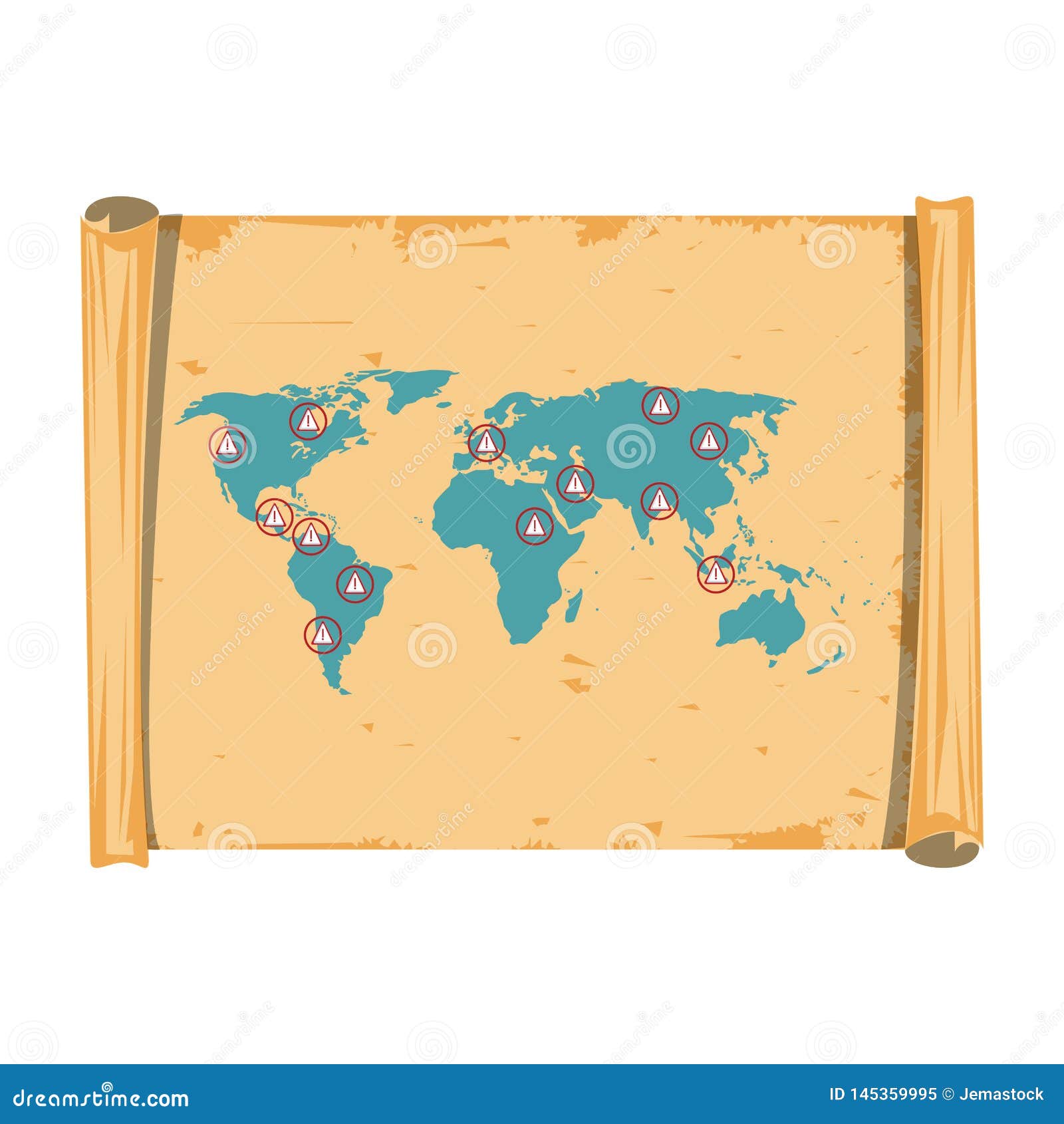World vintage map stock vector. Illustration of world - 145359995